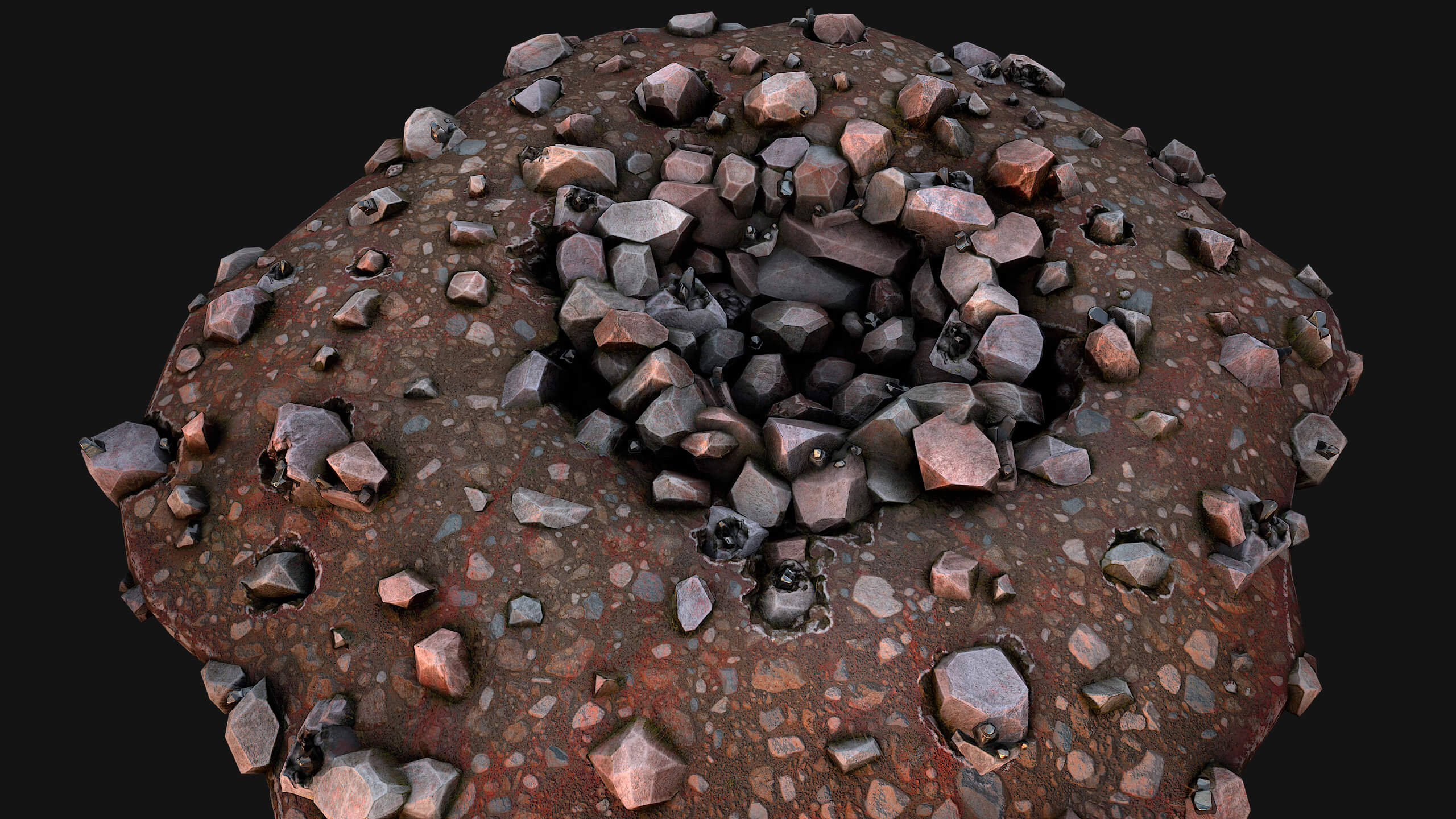 Large Rocks Tin Ore Deposits Quarry Environment - 3D Model by Dereza