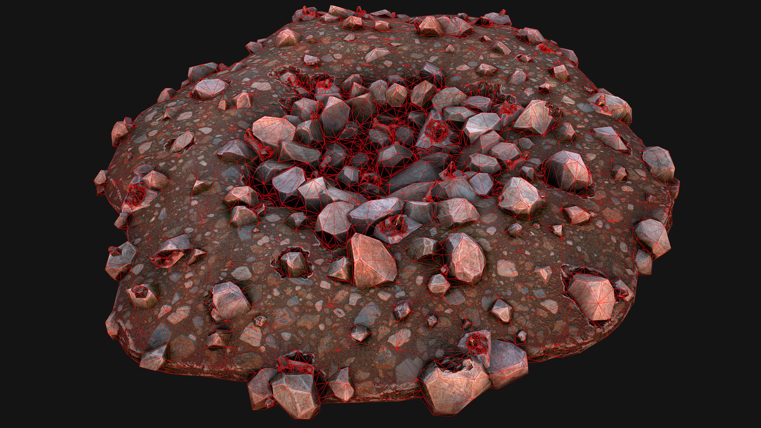 Large Rocks Tin Ore Deposits Quarry Environment - 3D Model by Dereza