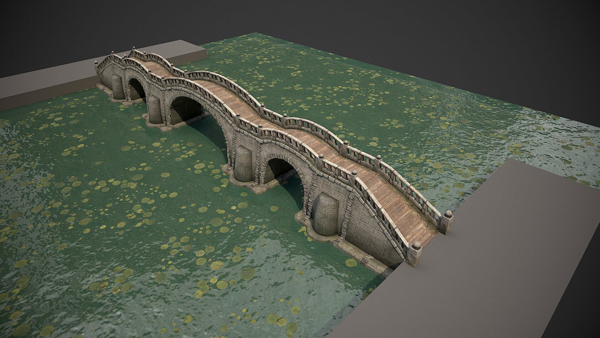 Long Stone Bridge - 3D Model by Dereza