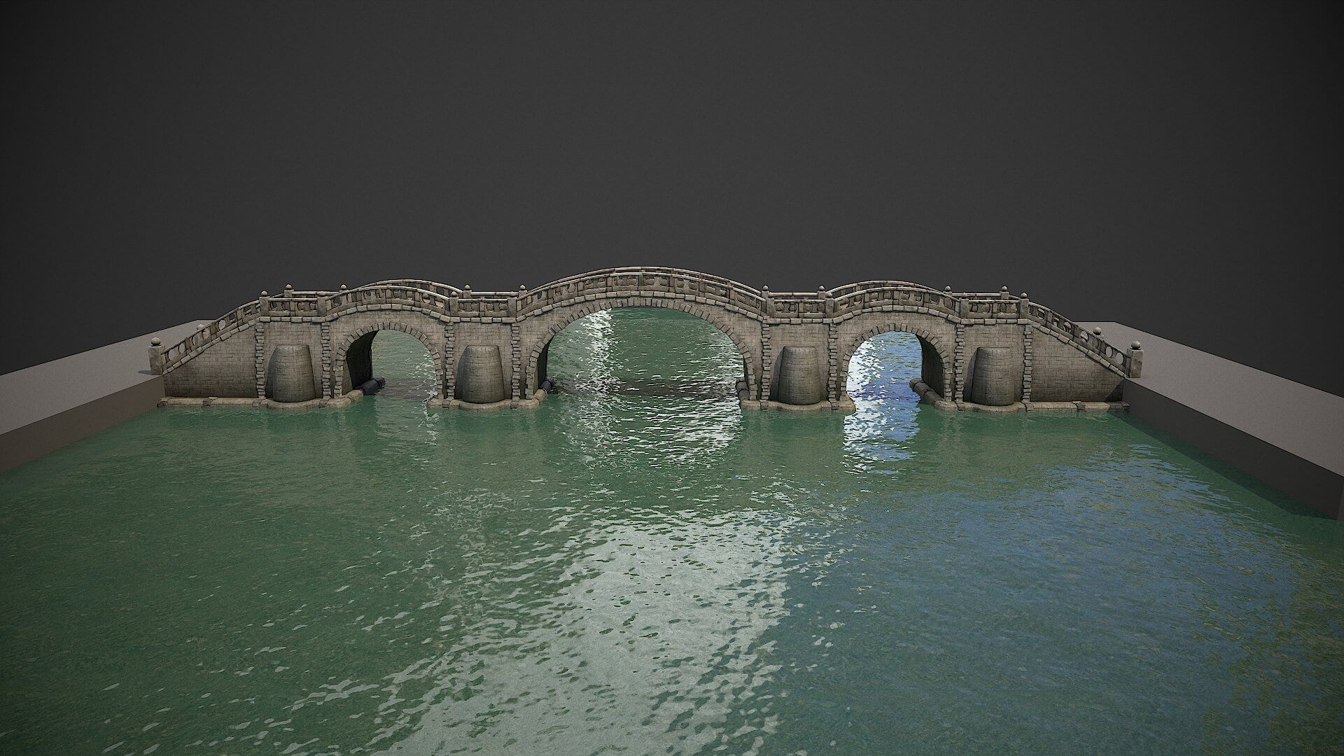 Long Stone Bridge - 3D Model by Dereza