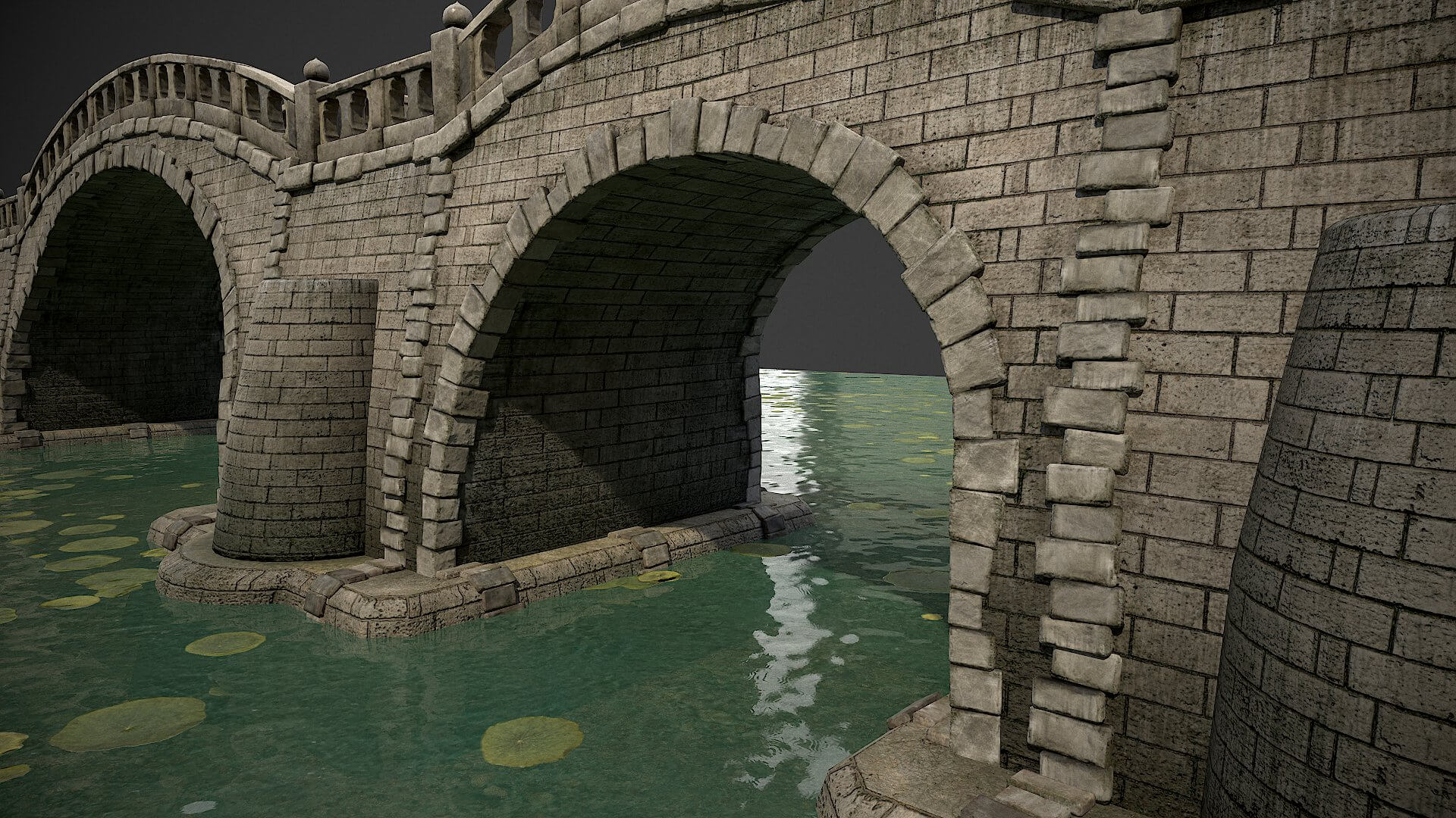 Long Stone Bridge - 3D Model by Dereza