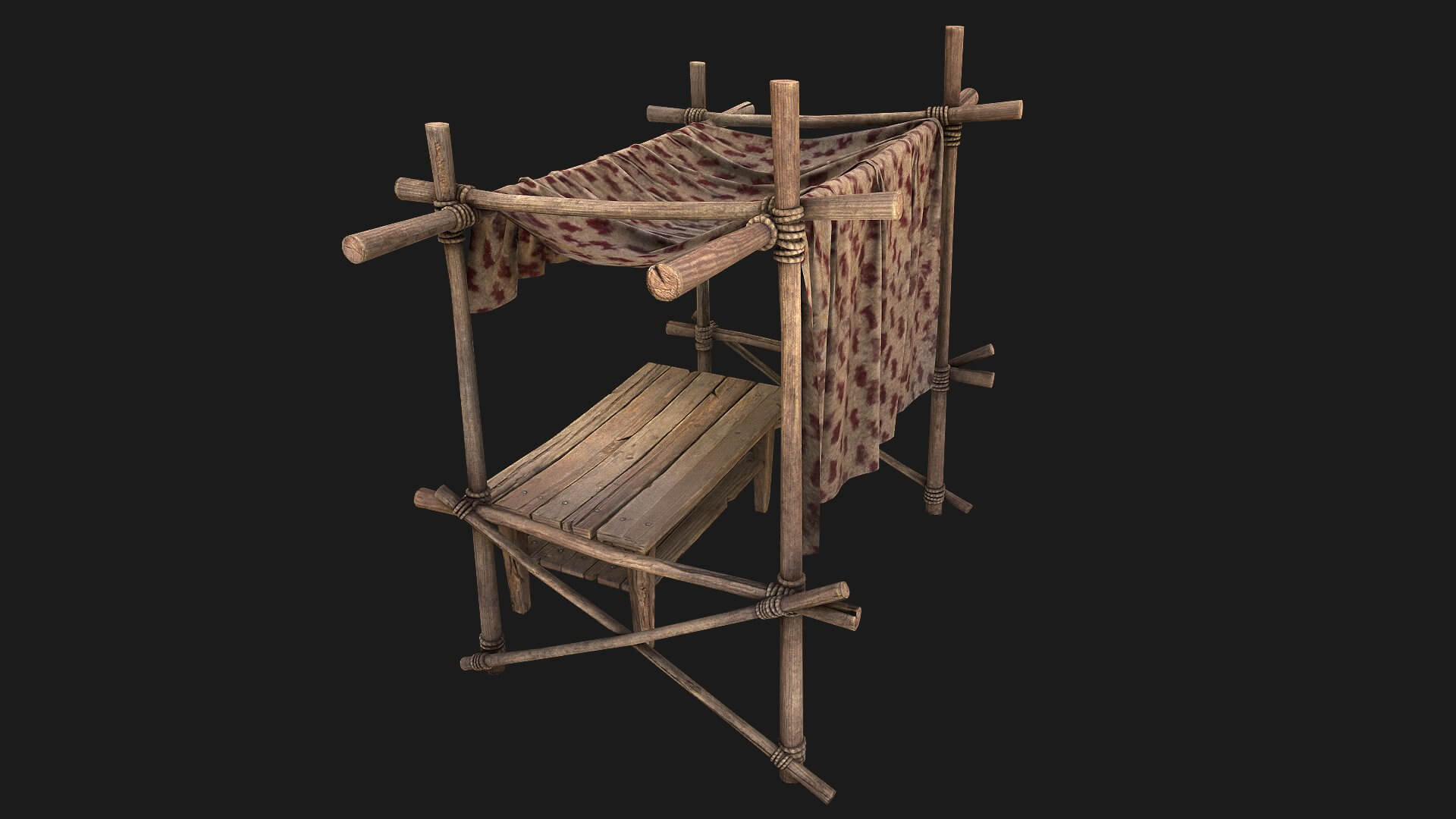 Market Stall Carped Tent - 3D Model by Dereza