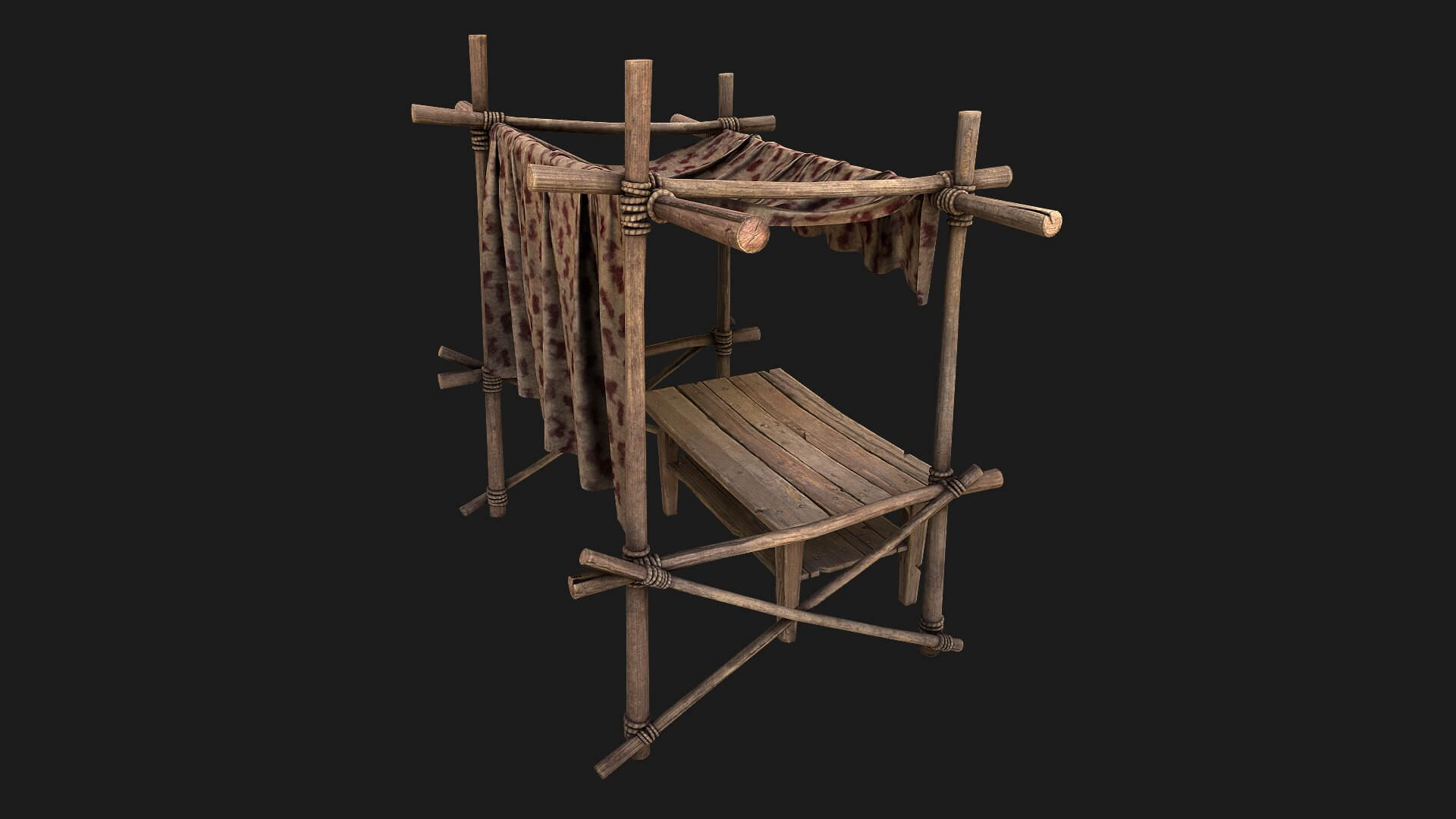 Market Stall Carped Tent - 3D Model by Dereza