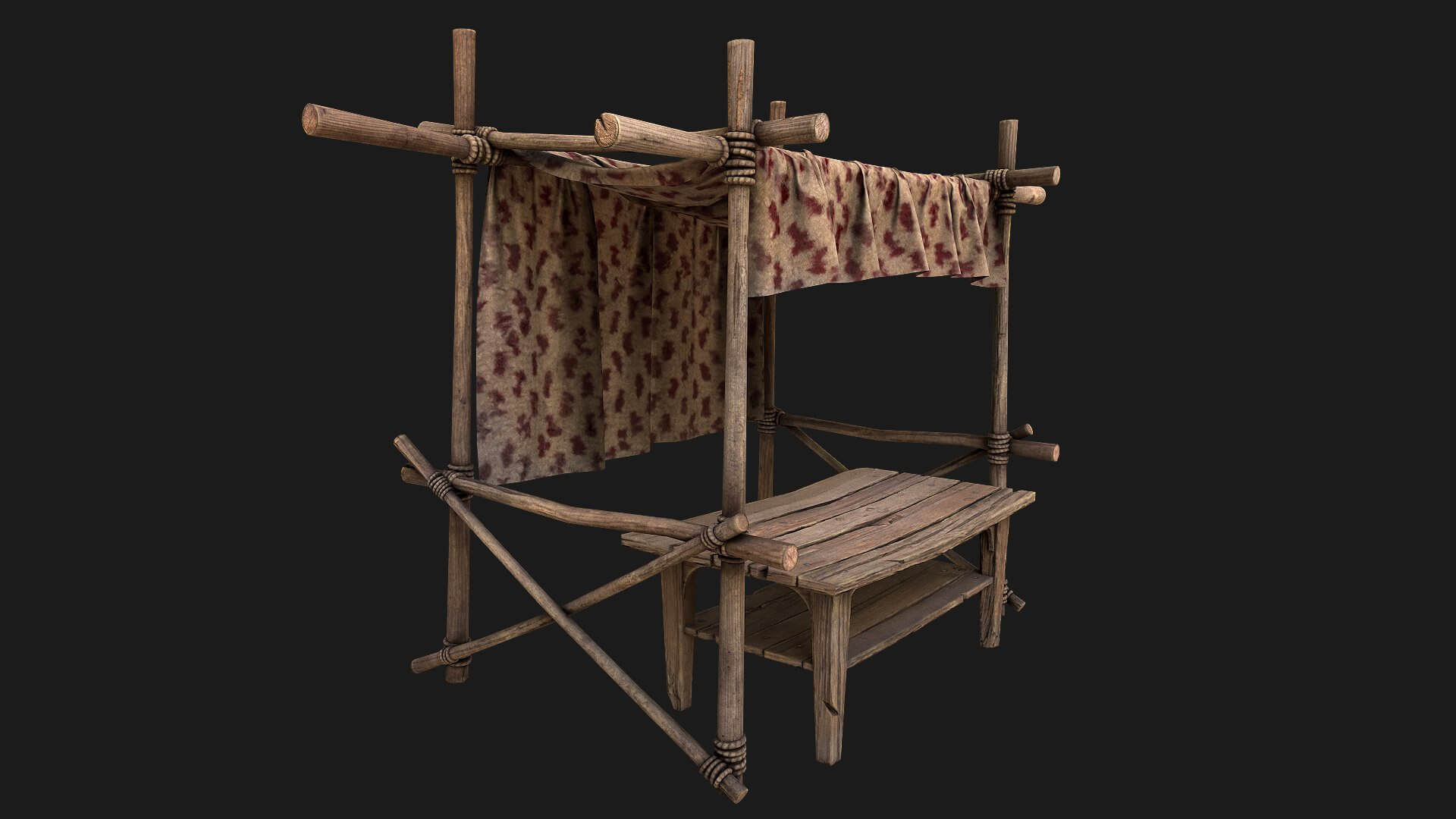 Market Stall Carped Tent - 3D Model by Dereza