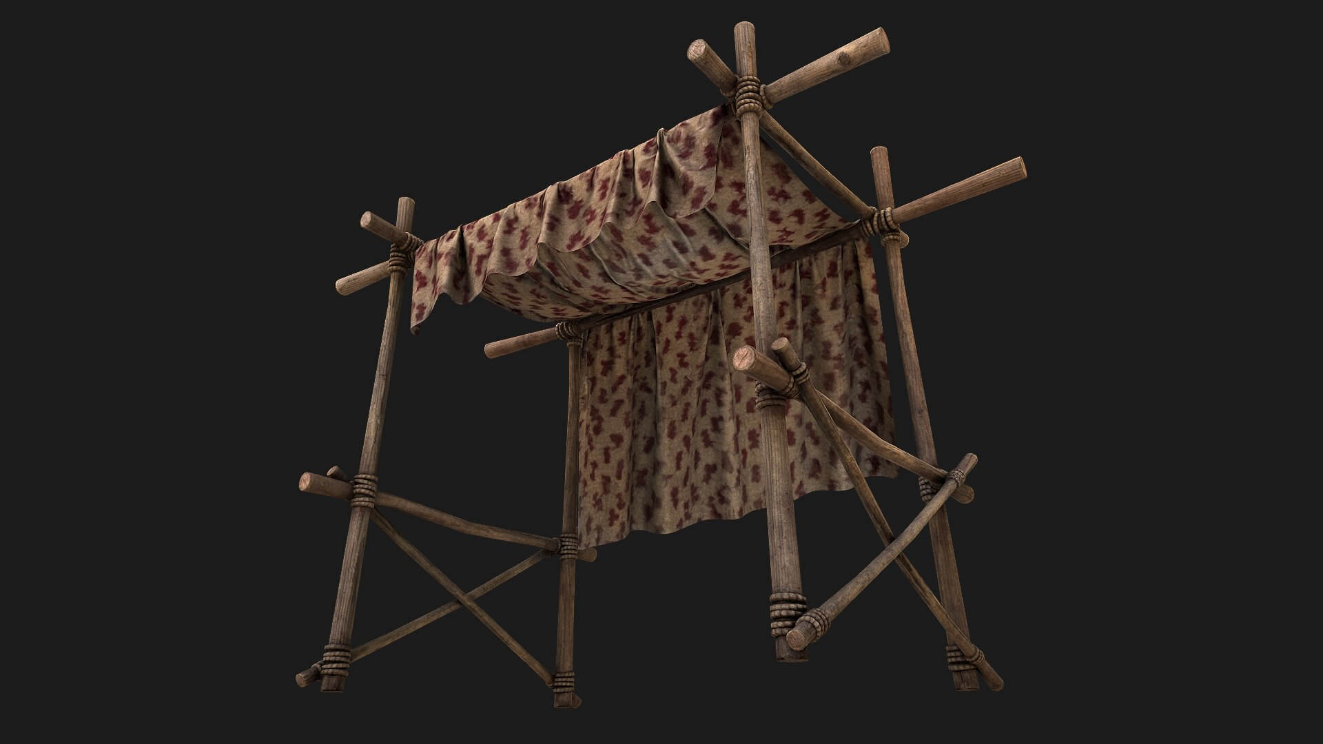 Market Stall Carped Tent - 3D Model by Dereza