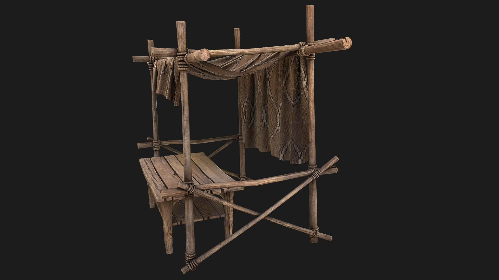 Market Stalls Brown Carpet Tent - 3D Model by Dereza