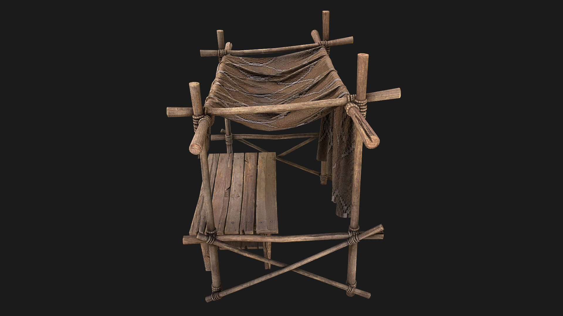 Market Stalls Brown Carpet Tent - 3D Model by Dereza