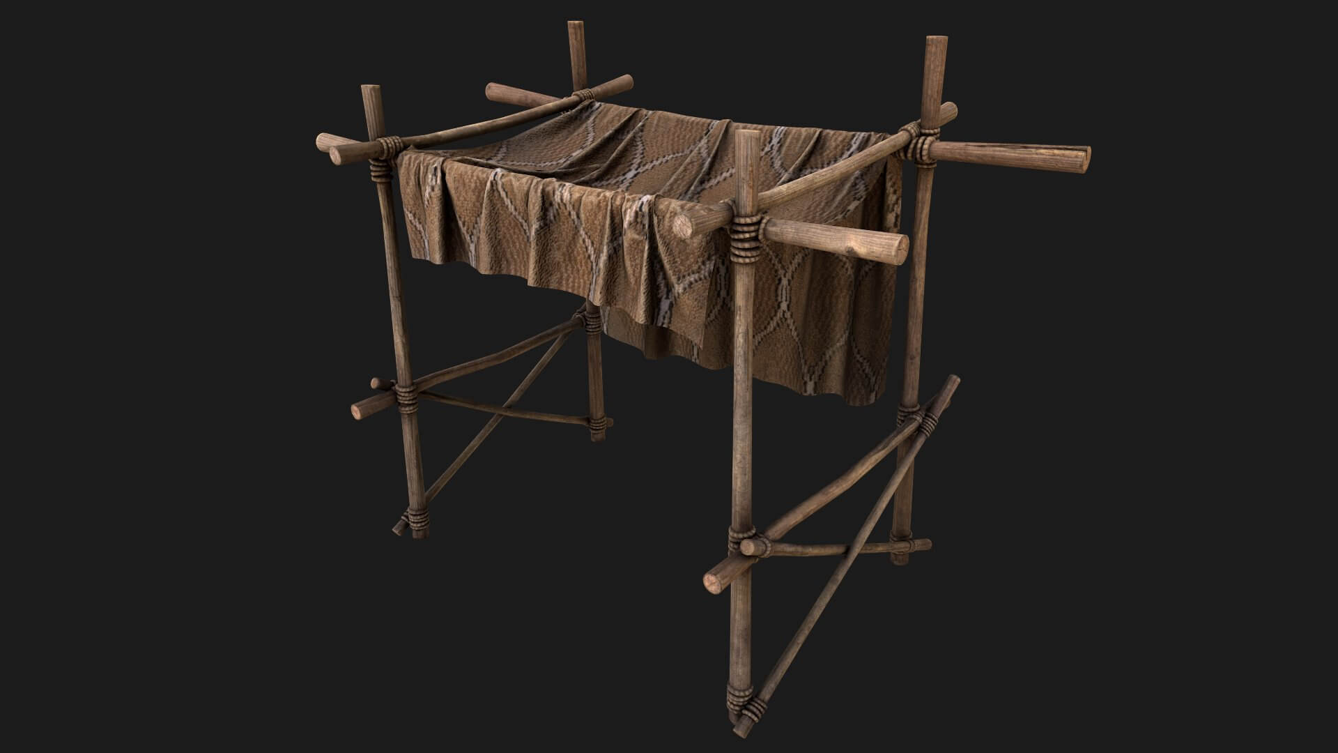 Market Stalls Brown Carpet Tent - 3D Model by Dereza