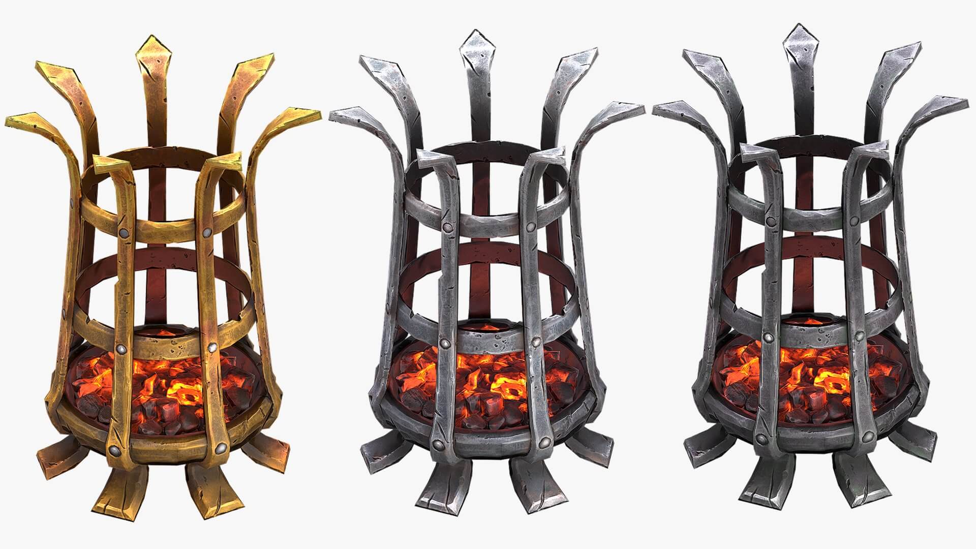 Medieval Brazier - 3D Model by Dereza