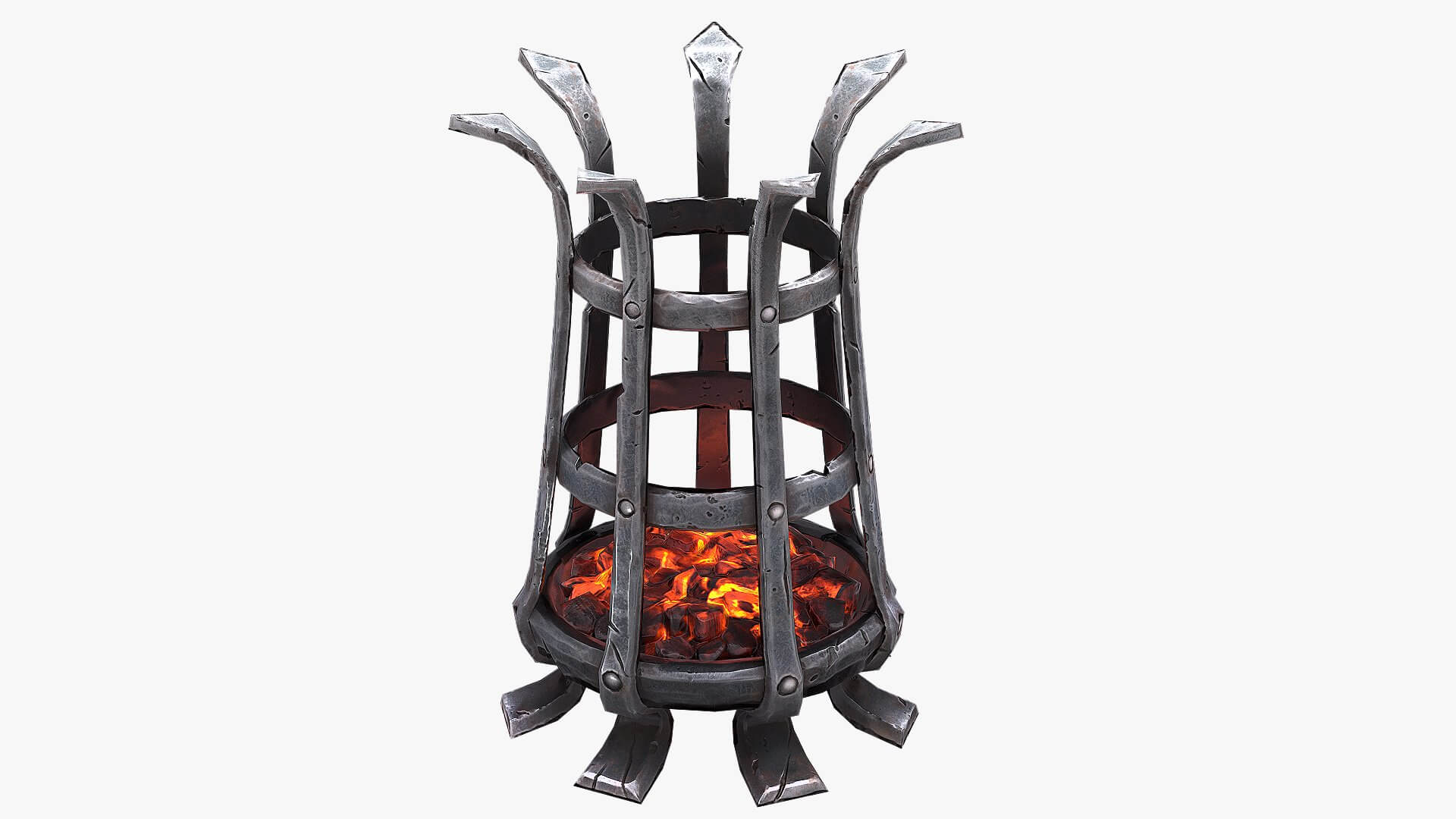 Medieval Brazier - 3D Model by Dereza
