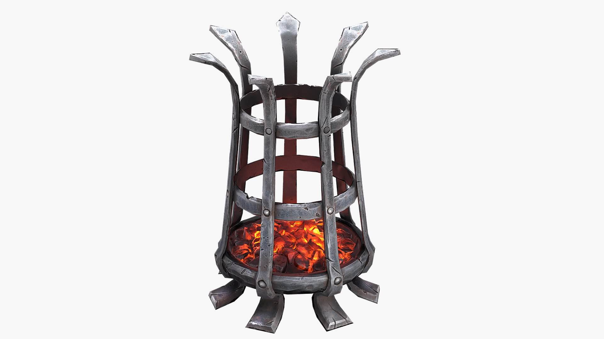 Medieval Brazier - 3D Model by Dereza