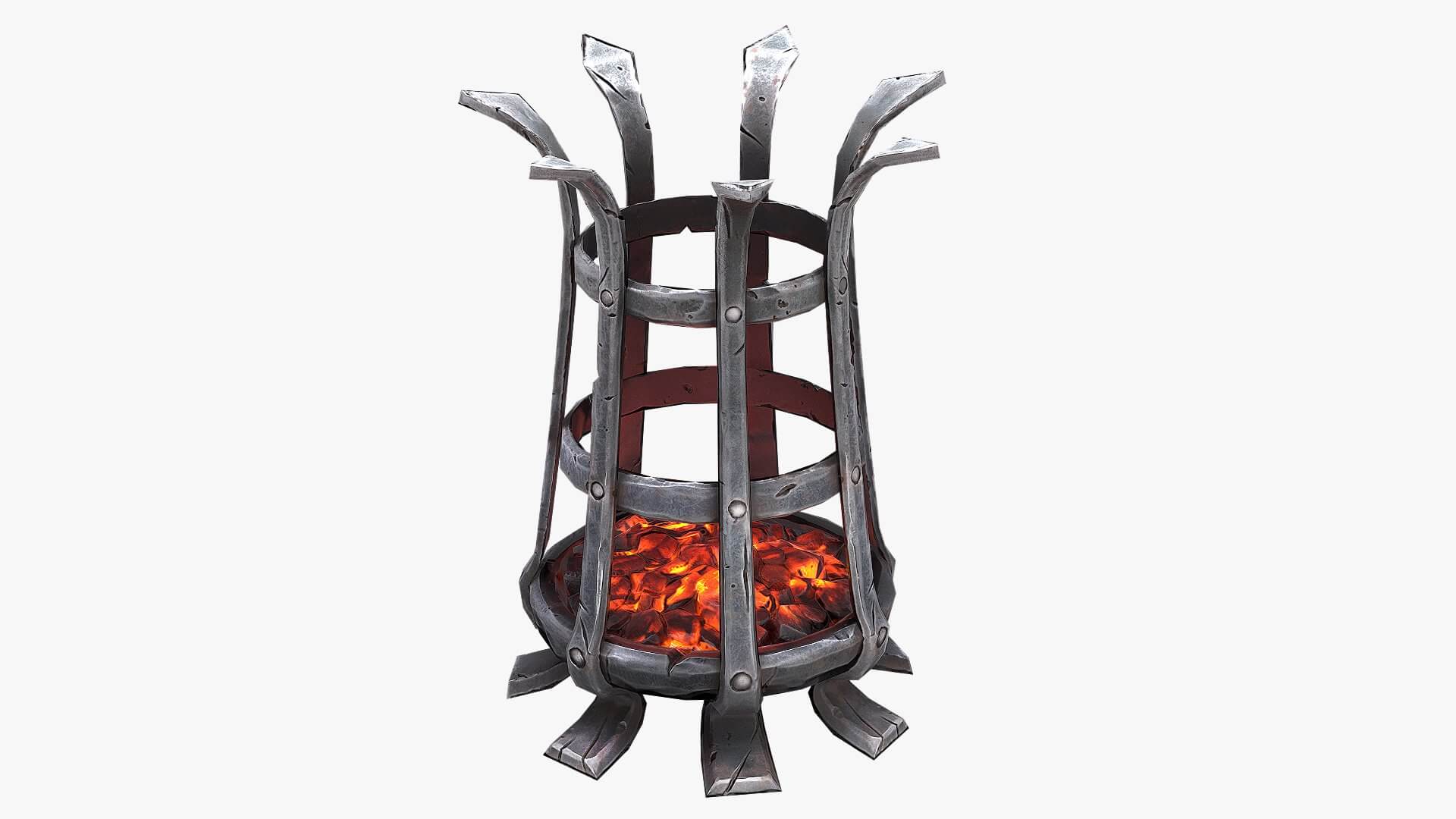 Medieval Brazier - 3D Model by Dereza