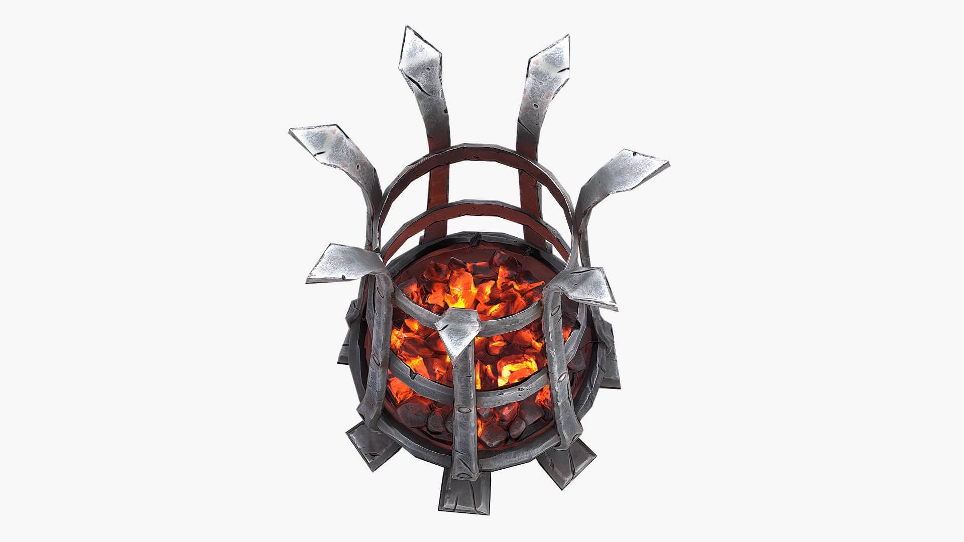 Medieval Brazier - 3D Model by Dereza