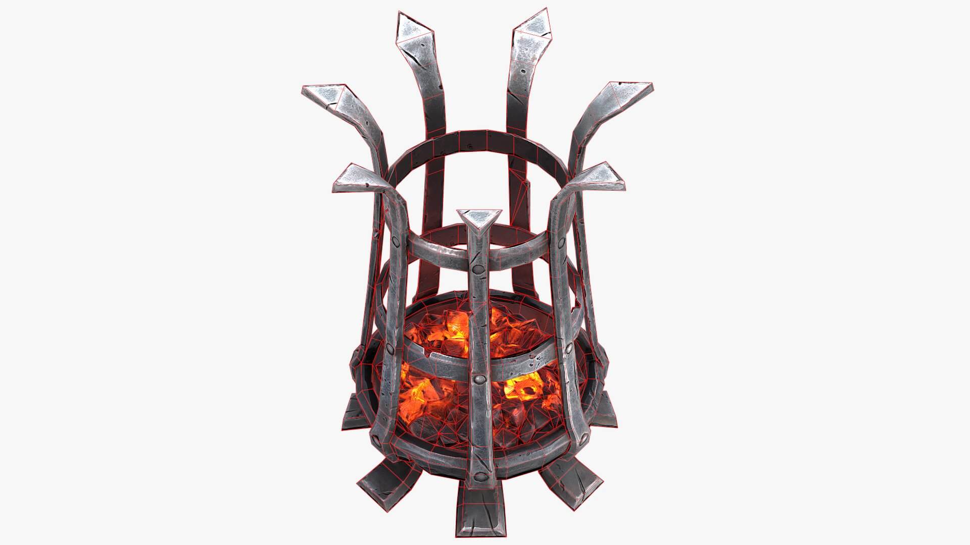 Medieval Brazier - 3D Model by Dereza