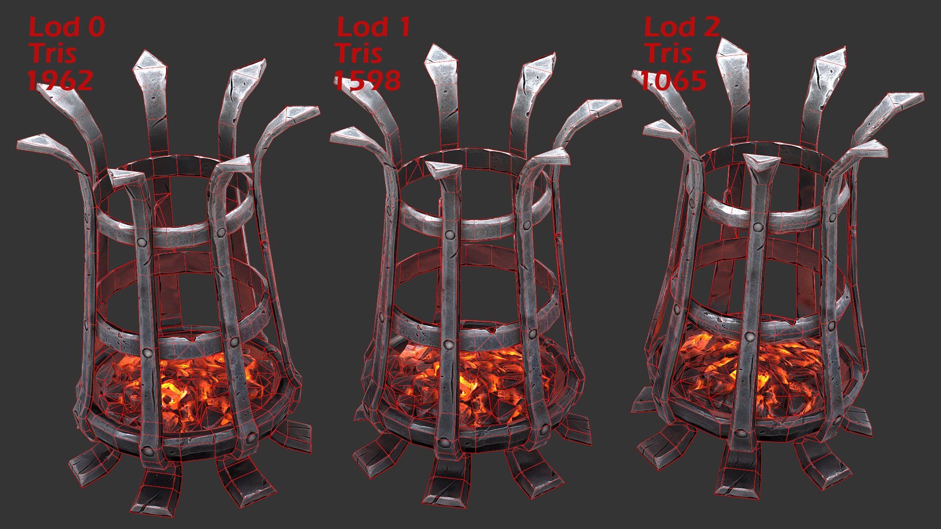 Medieval Brazier - 3D Model by Dereza
