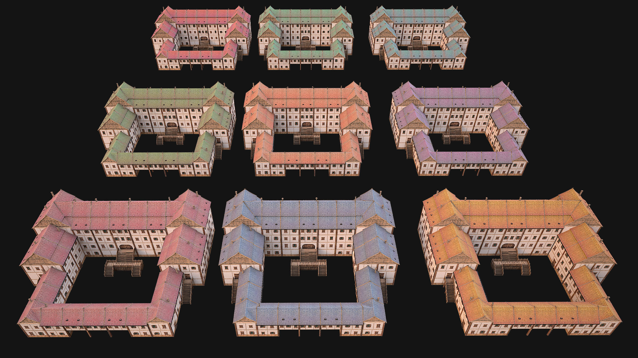 Medieval School Building - 3D Model by Dereza
