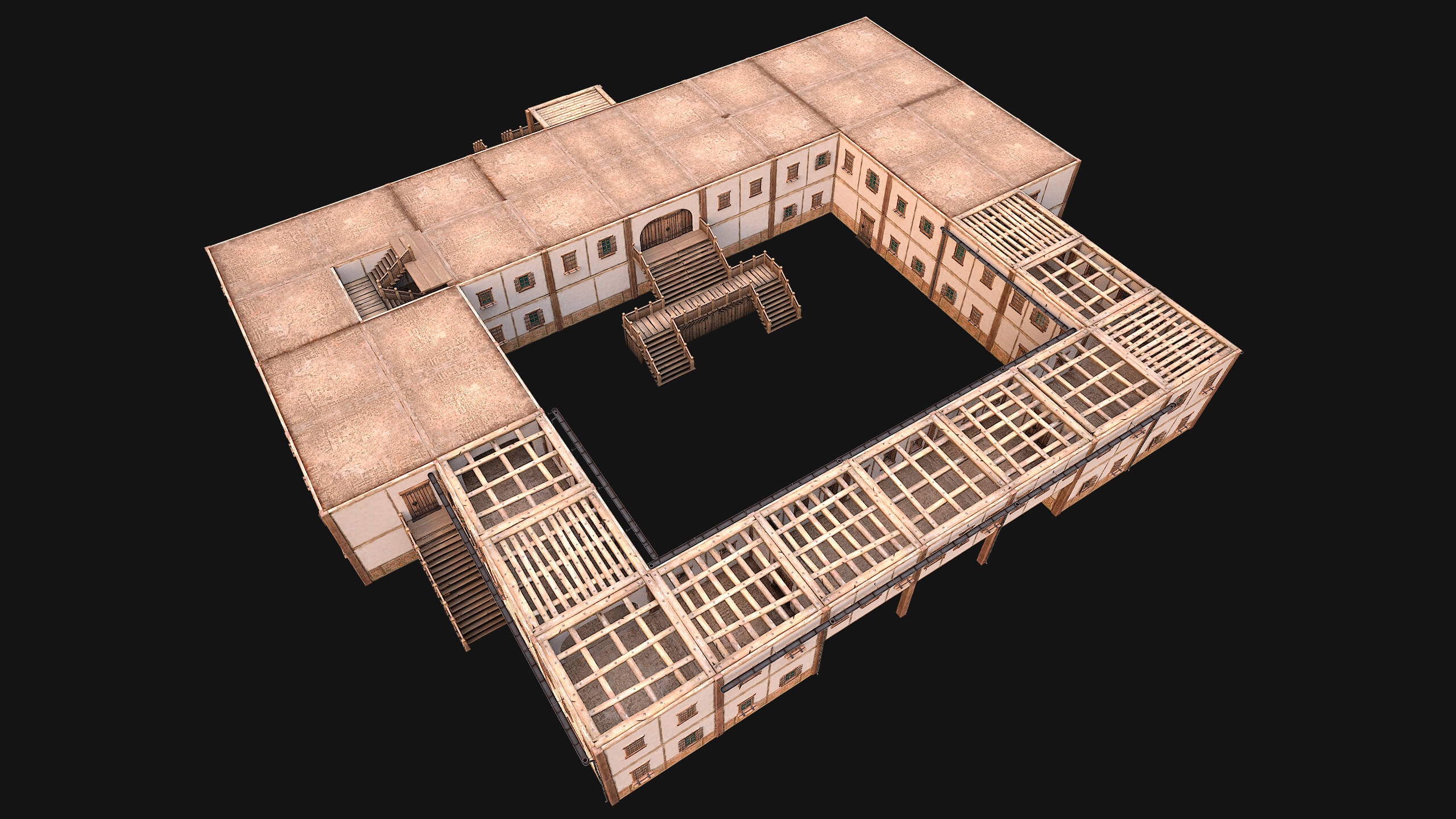 Medieval School Building - 3D Model by Dereza