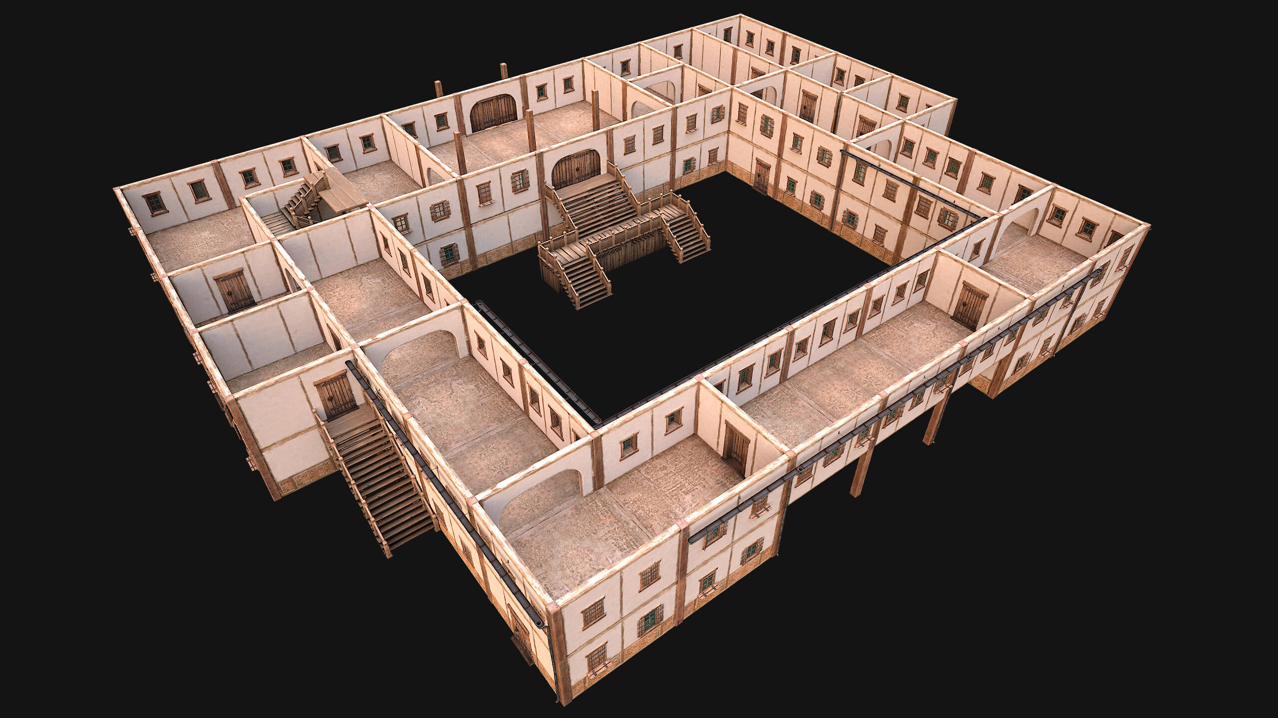 Medieval School Building - 3D Model by Dereza