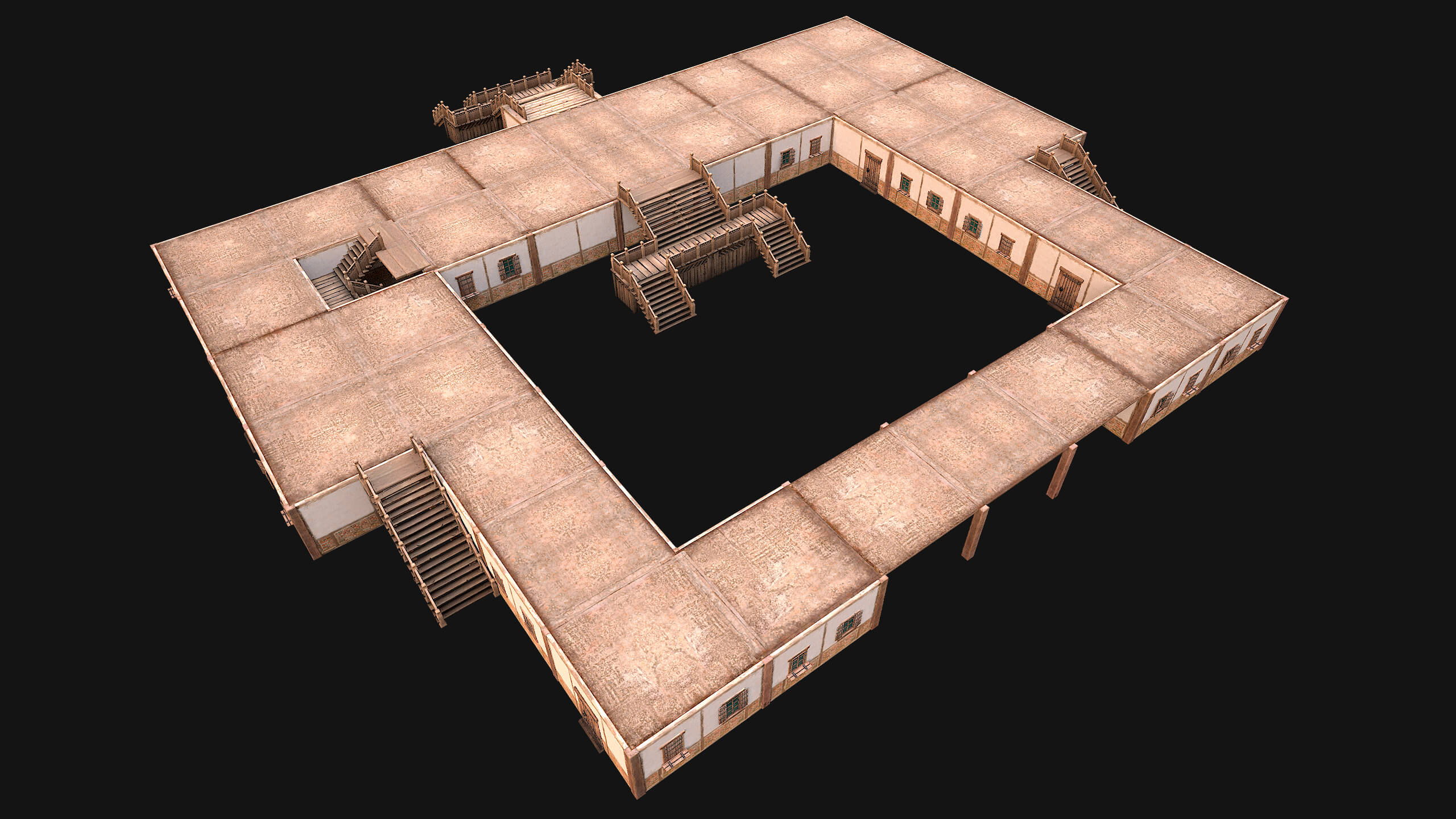 Medieval School Building - 3D Model by Dereza
