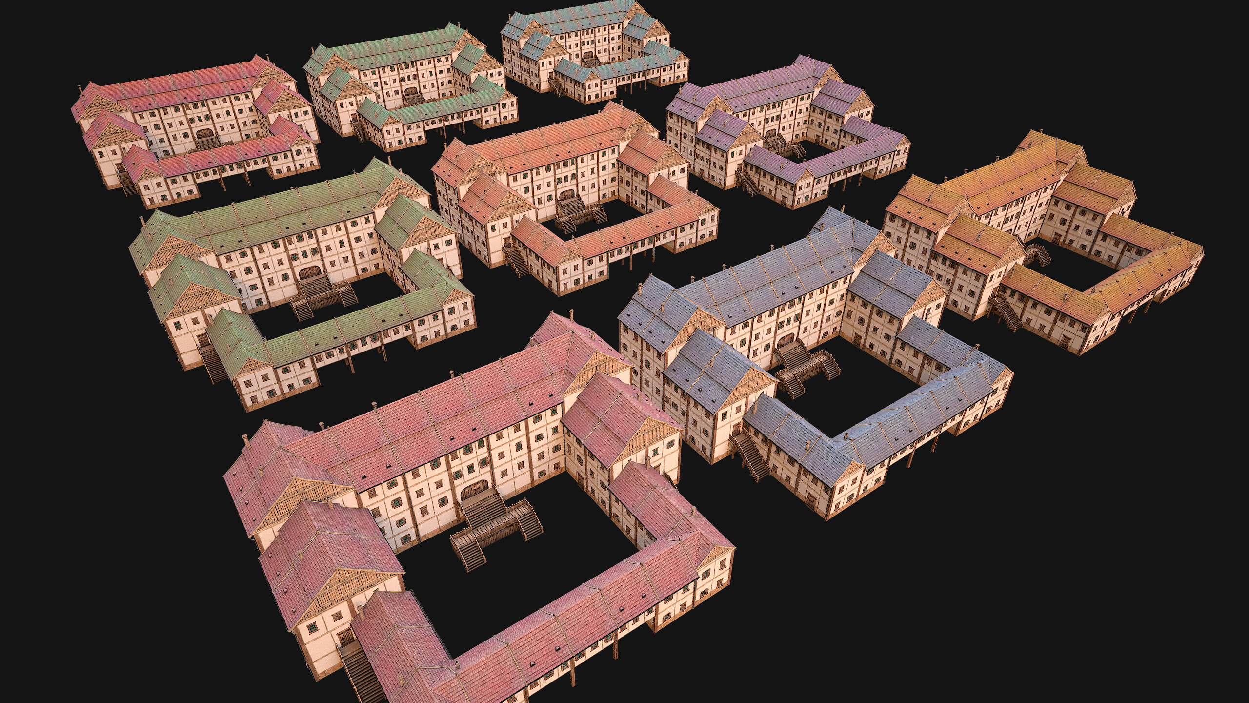 Medieval School Building - 3D Model by Dereza