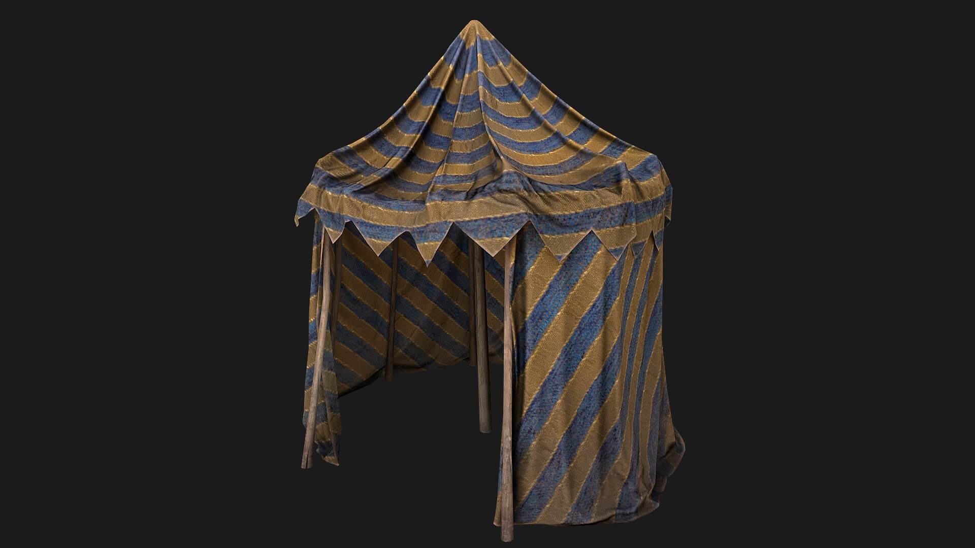 Medieval Circus Tent Market Stall - 3D Model by Dereza