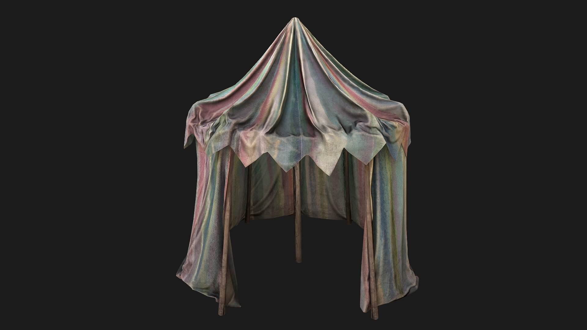 Medieval Circus Tent Market Stall - 3D Model by Dereza