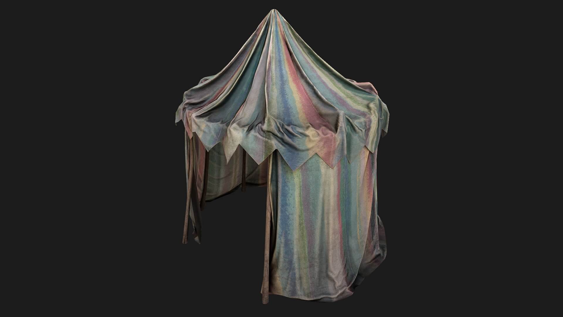 Medieval Circus Tent Market Stall - 3D Model by Dereza