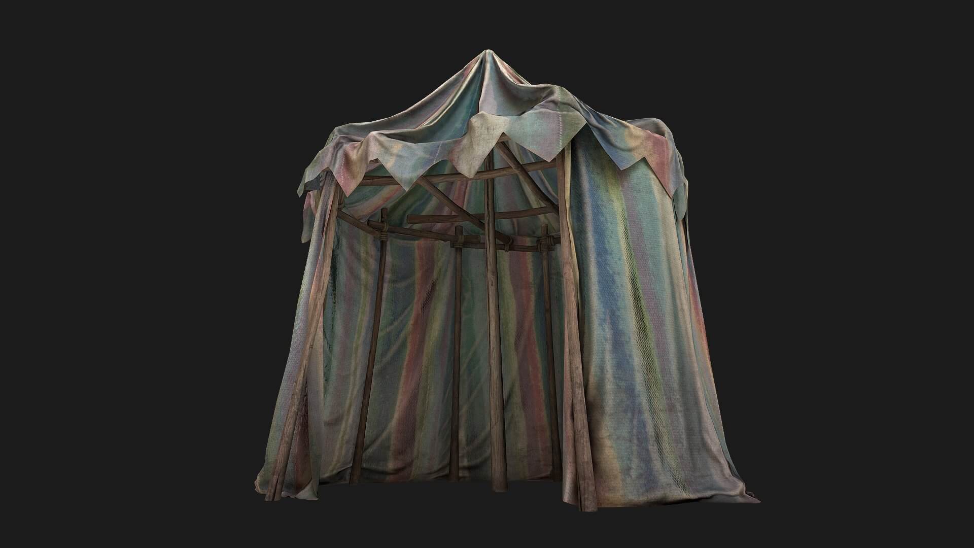 Medieval Circus Tent Market Stall - 3D Model by Dereza