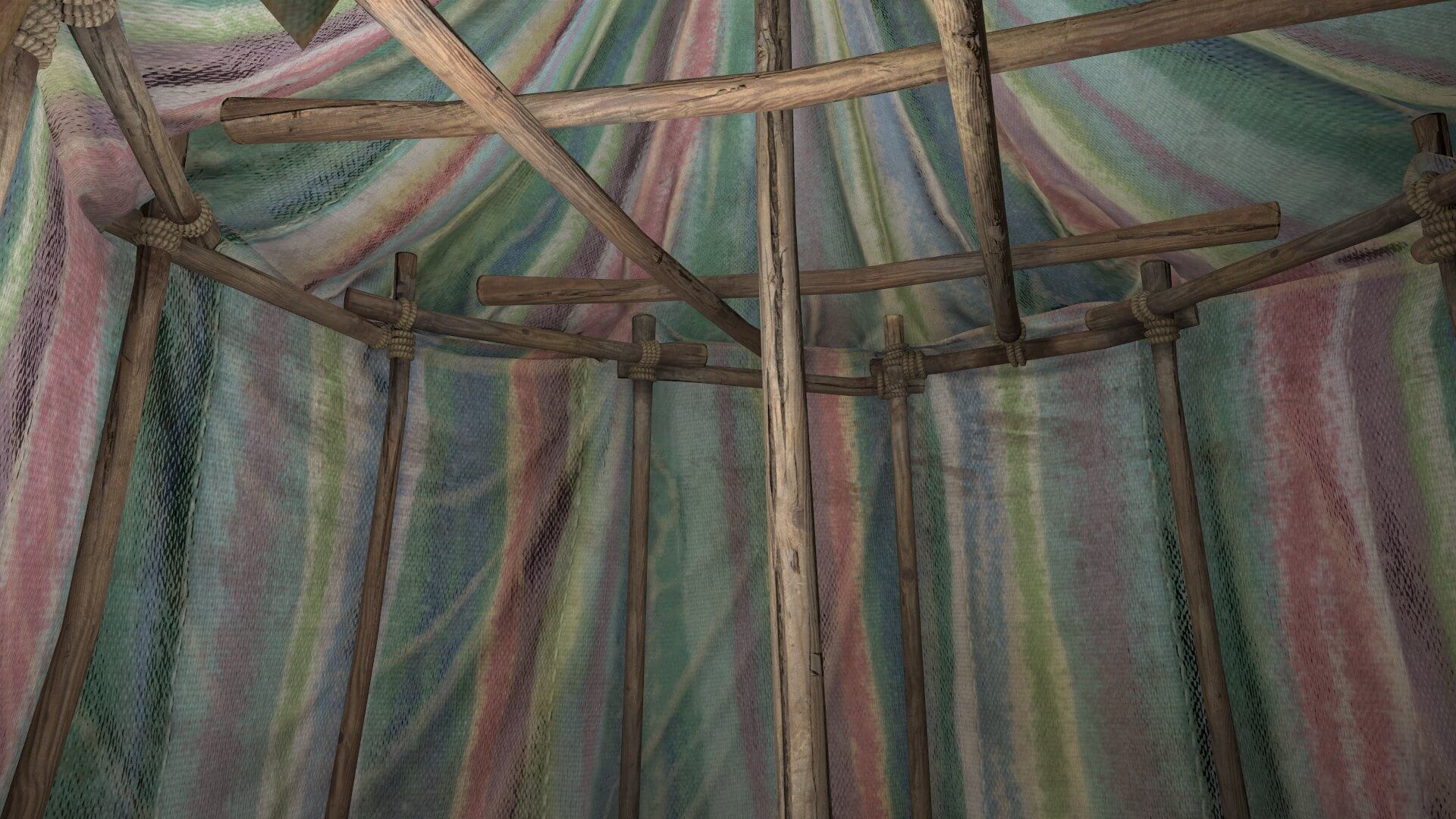 Medieval Circus Tent Market Stall - 3D Model by Dereza