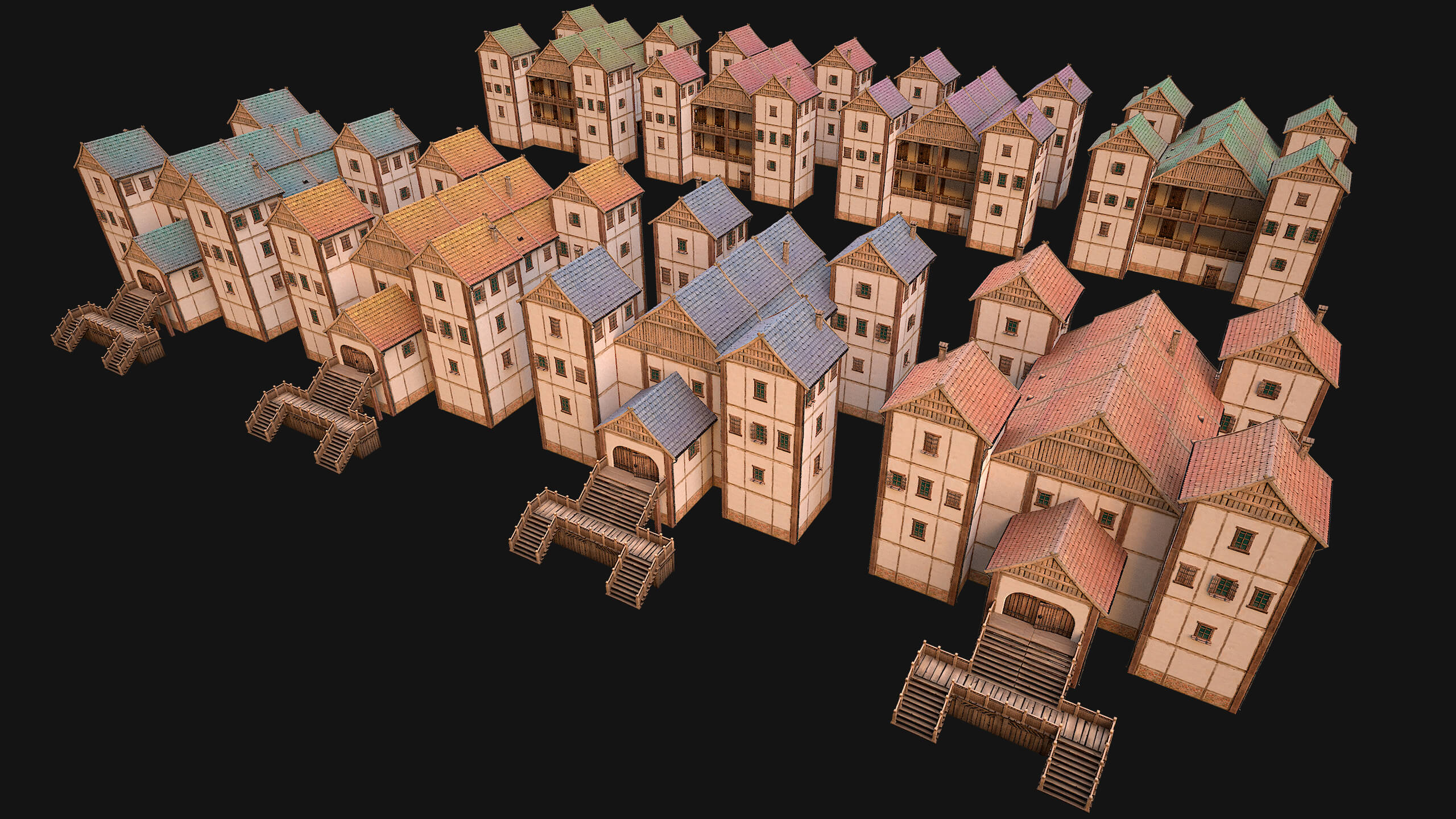 Medieval City Building - 3D Model by Dereza