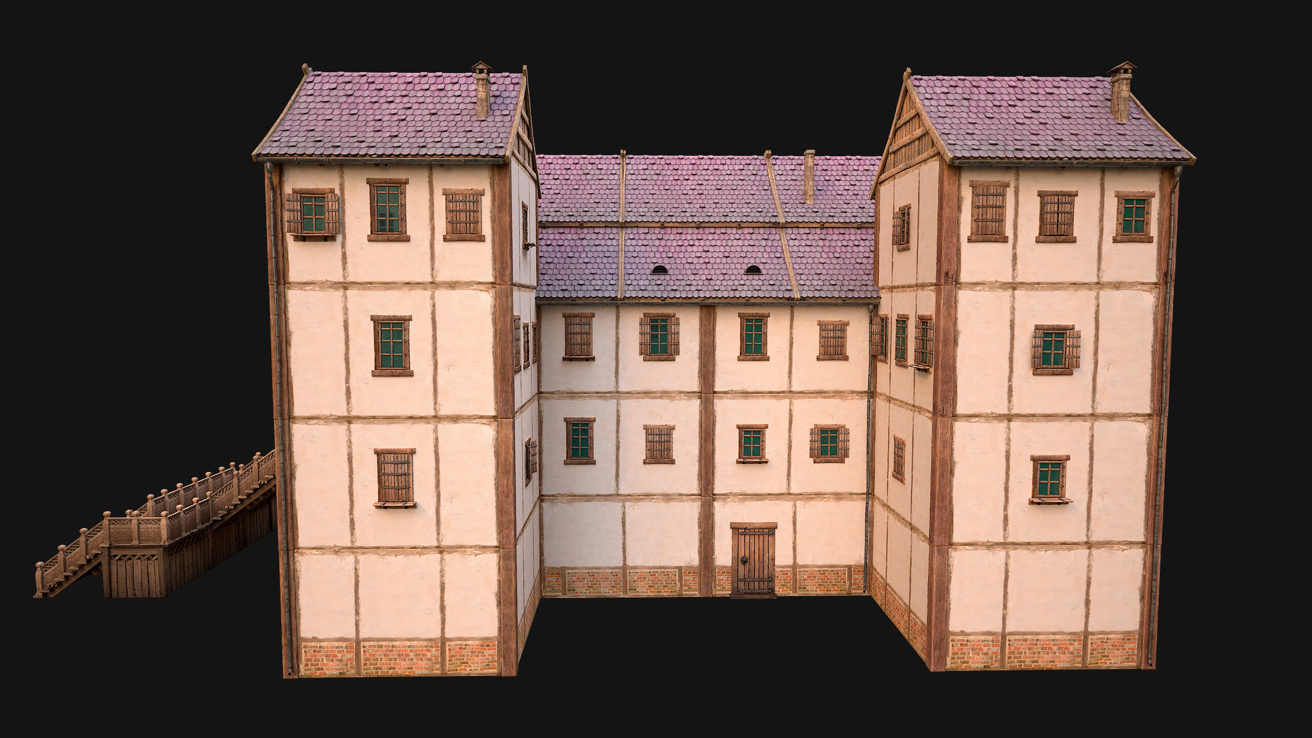 Medieval City Building - 3D Model by Dereza