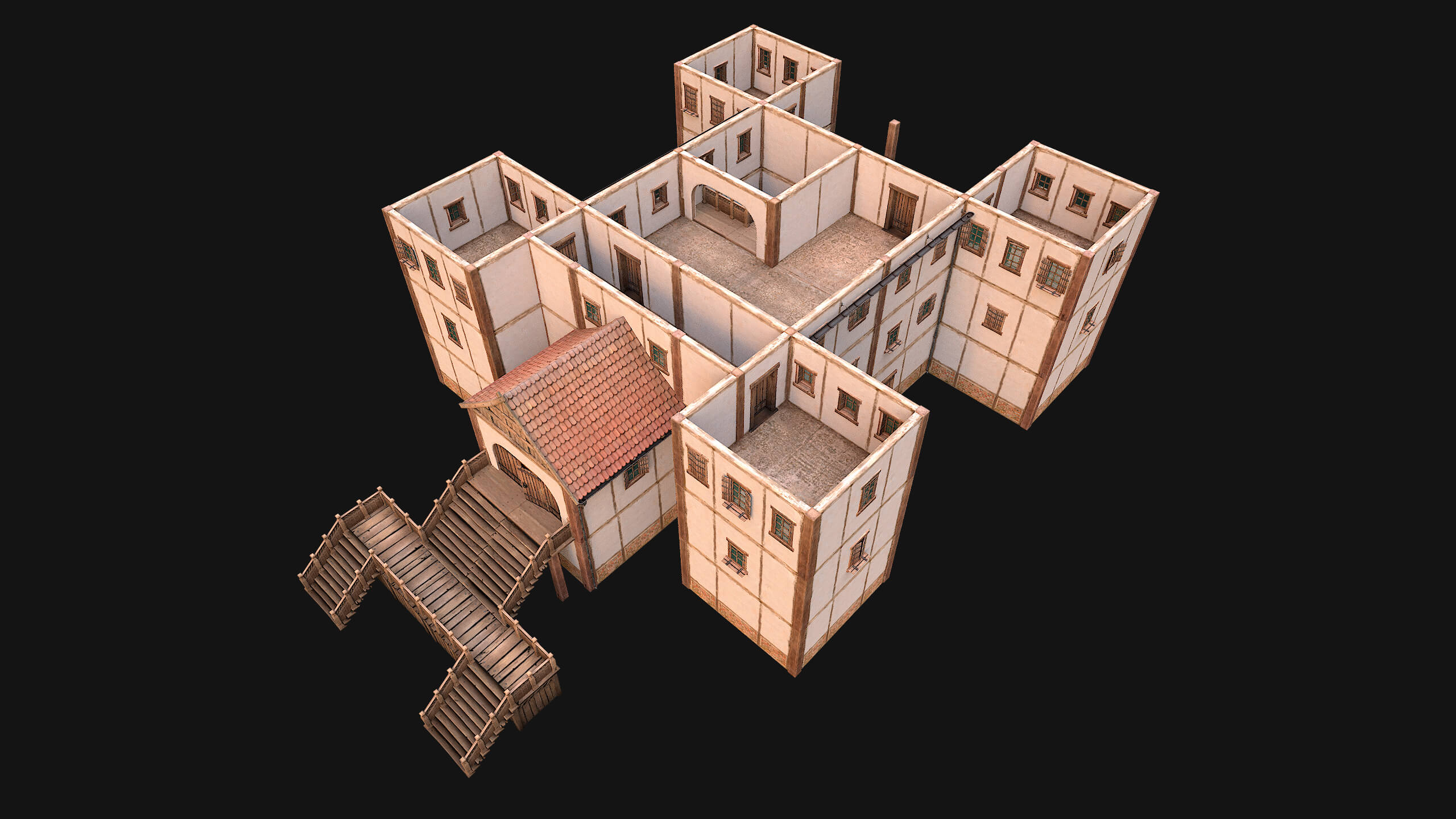 Medieval City Building - 3D Model by Dereza
