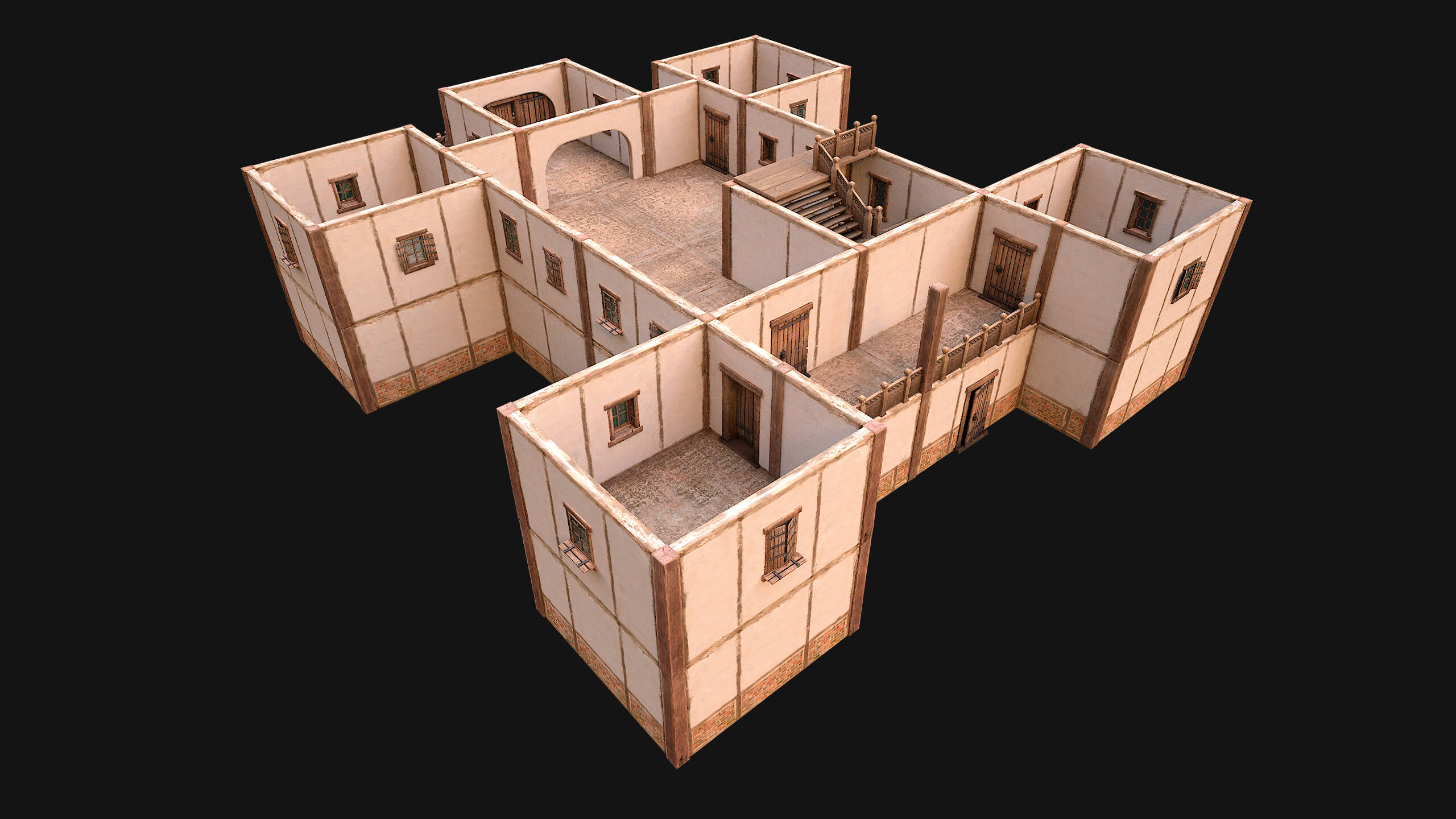 Medieval City Building - 3D Model by Dereza