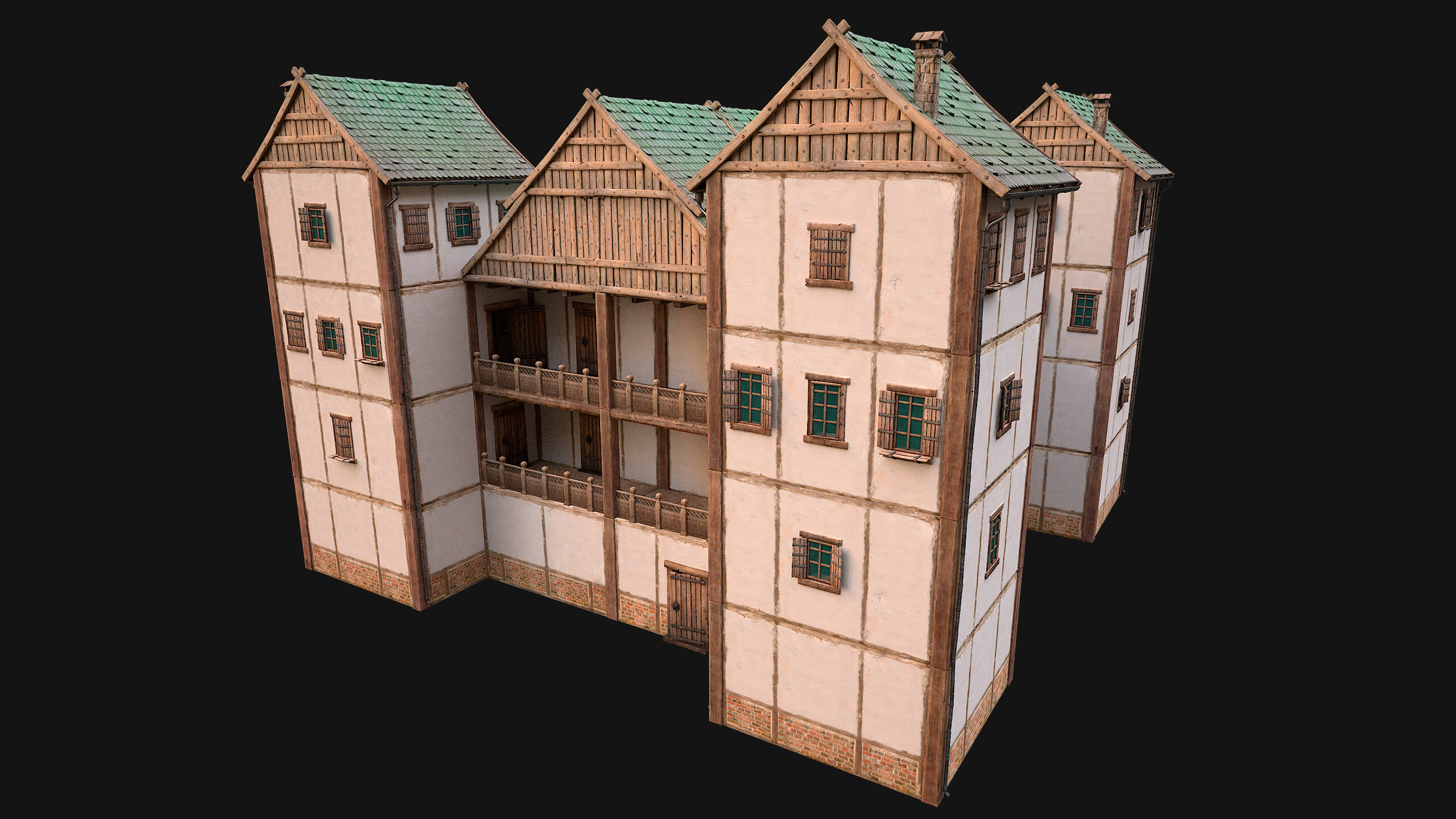 Medieval City Building - 3D Model by Dereza