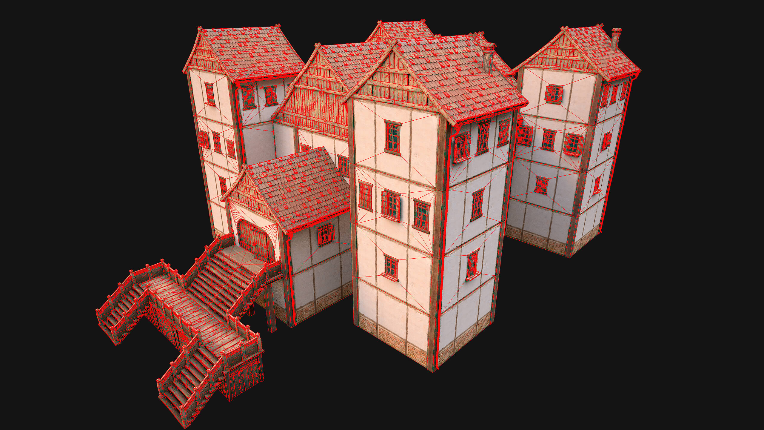 Medieval City Building - 3D Model by Dereza