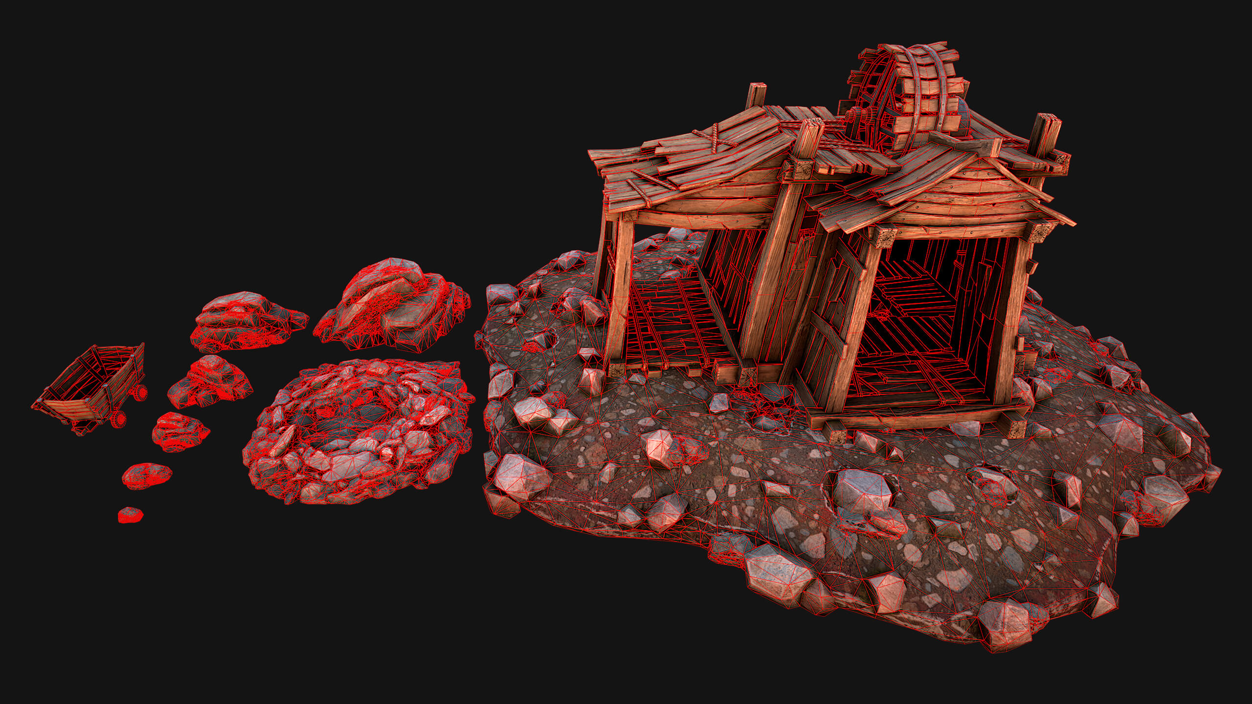 Medieval Coal Ore Mine - 3D Model by Dereza