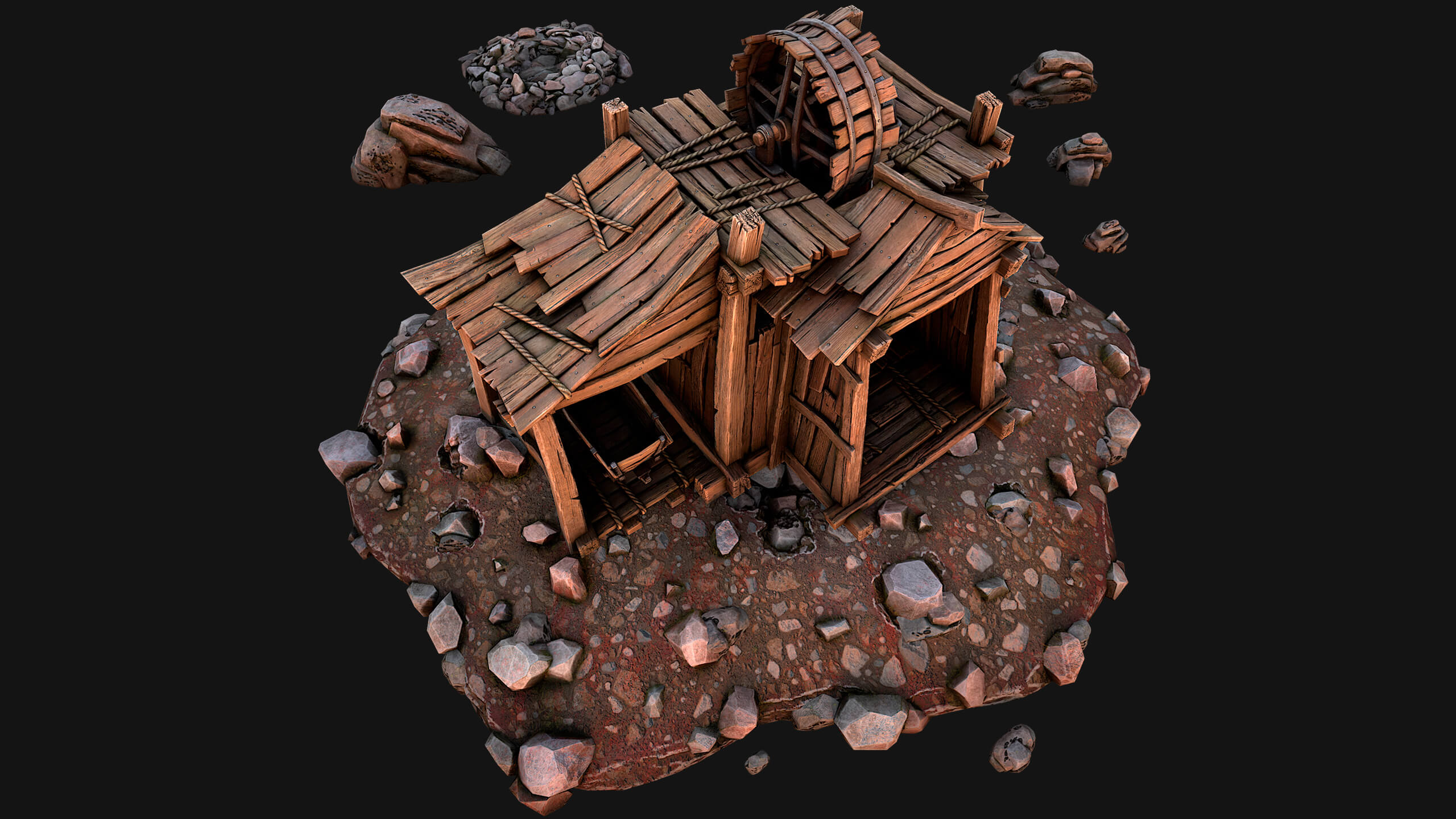 Medieval Coal Ore Mine - 3D Model by Dereza