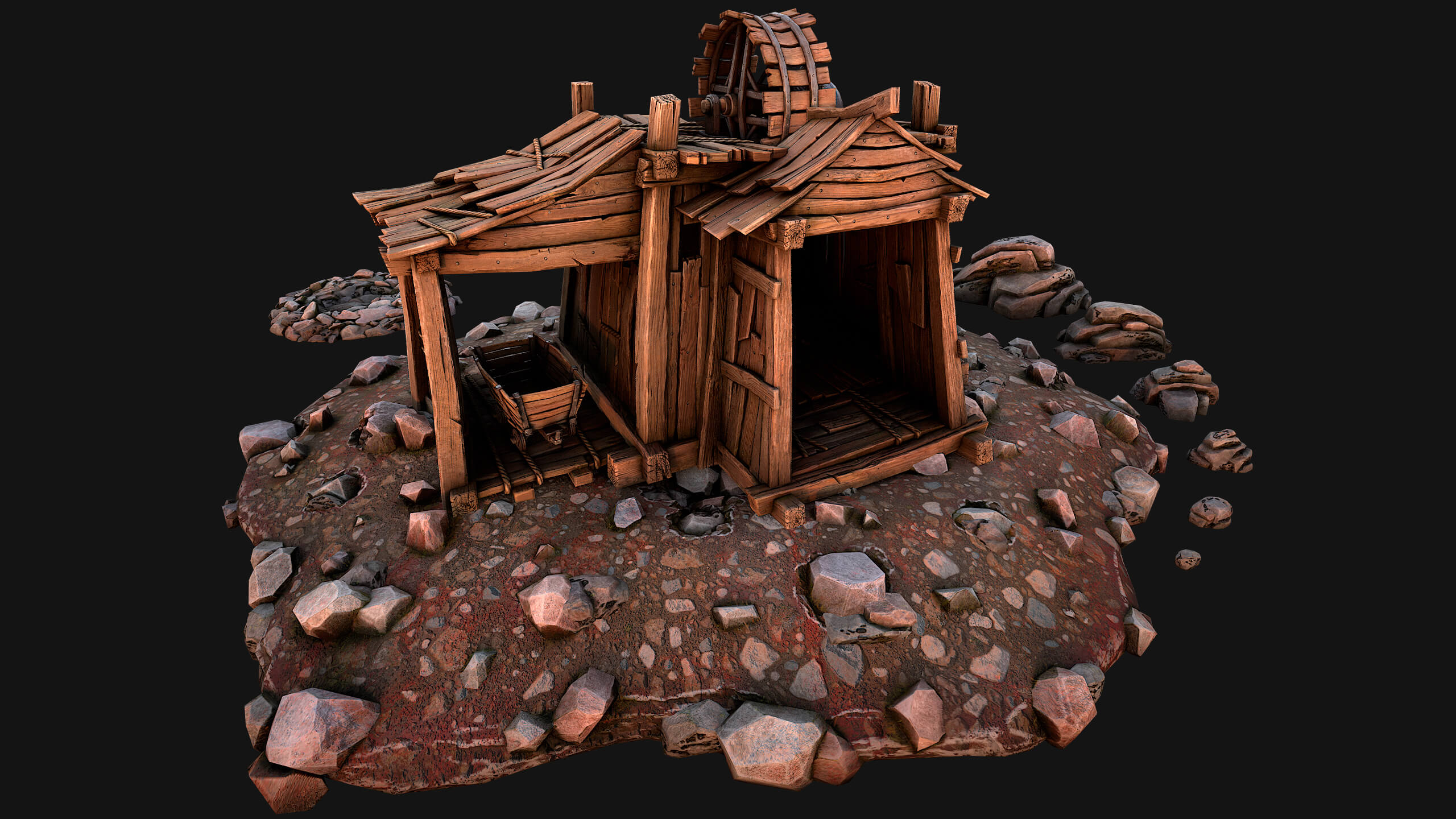 Medieval Coal Ore Mine - 3D Model by Dereza