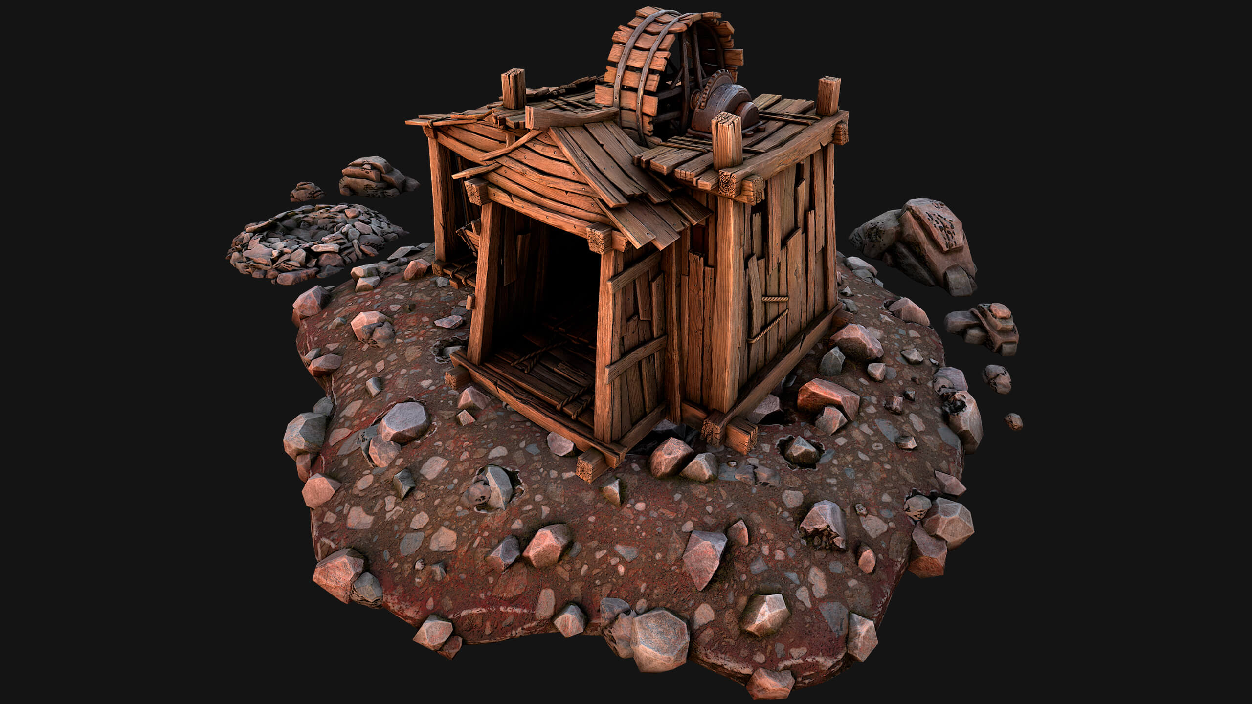 Medieval Coal Ore Mine - 3D Model by Dereza