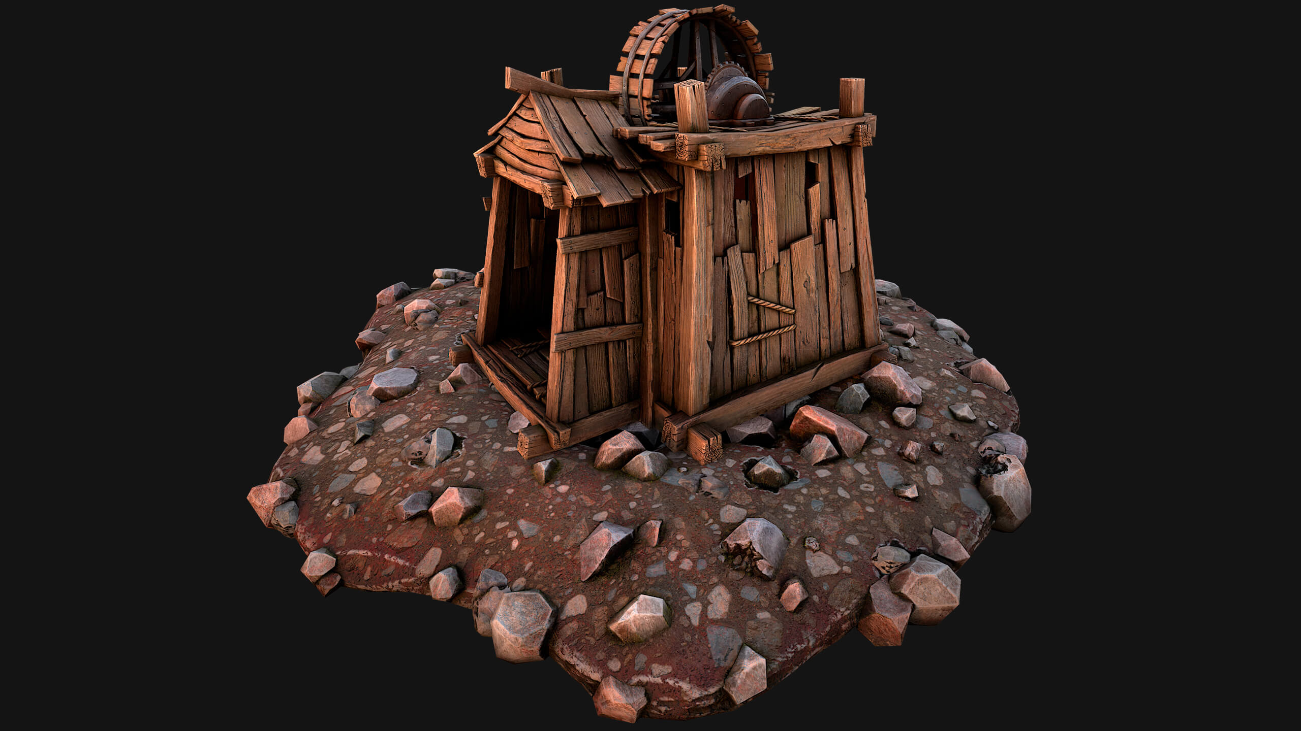 Medieval Coal Ore Mine - 3D Model by Dereza