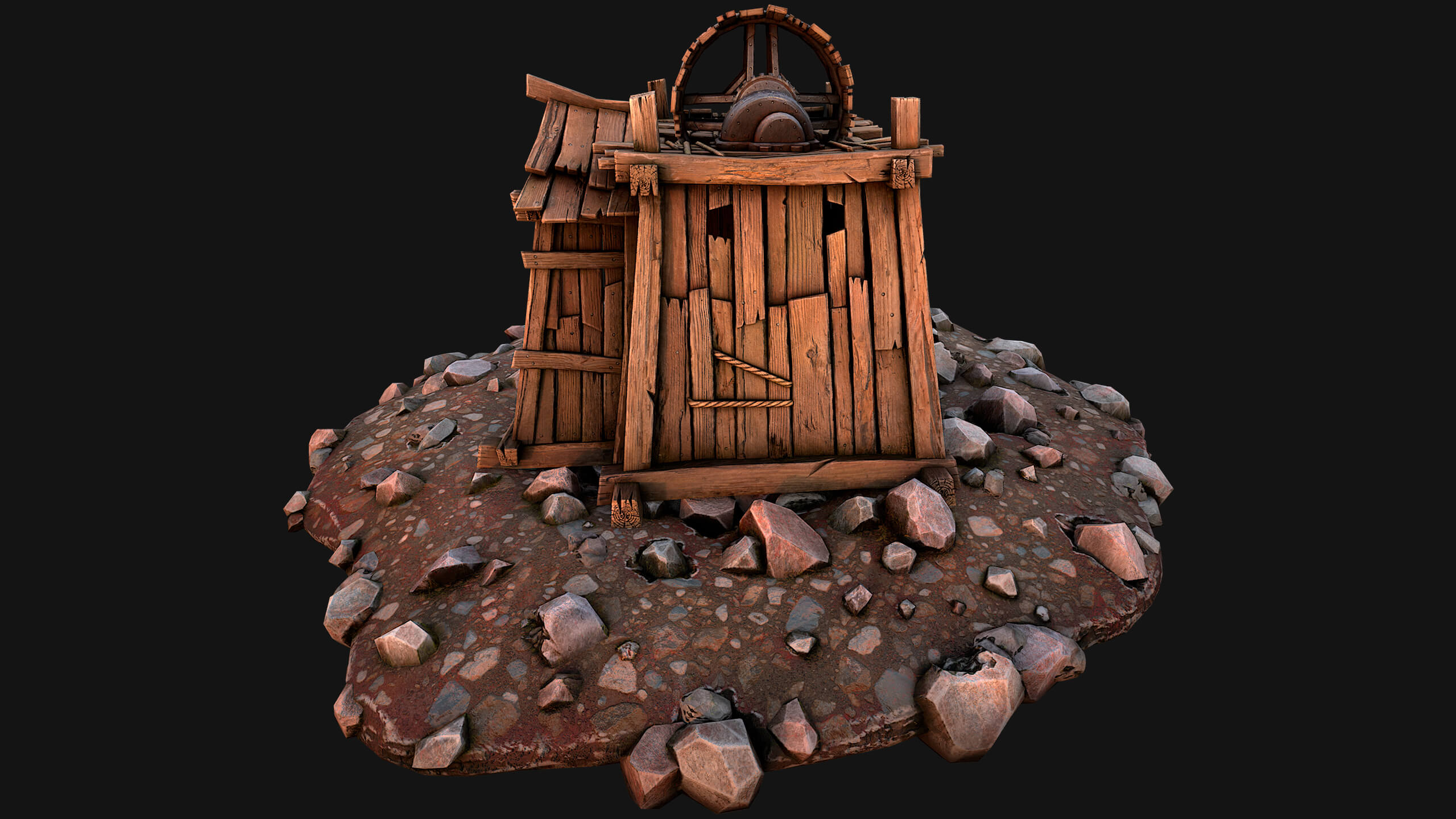Medieval Coal Ore Mine - 3D Model by Dereza