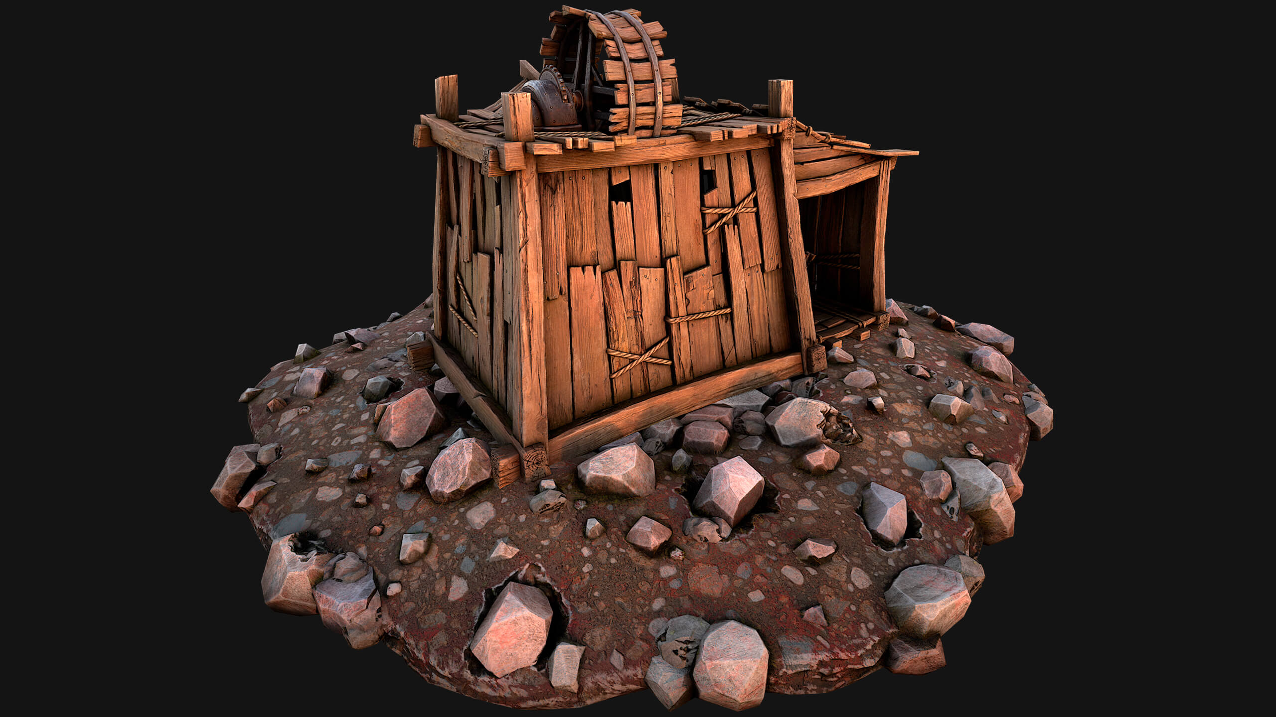 Medieval Coal Ore Mine - 3D Model by Dereza