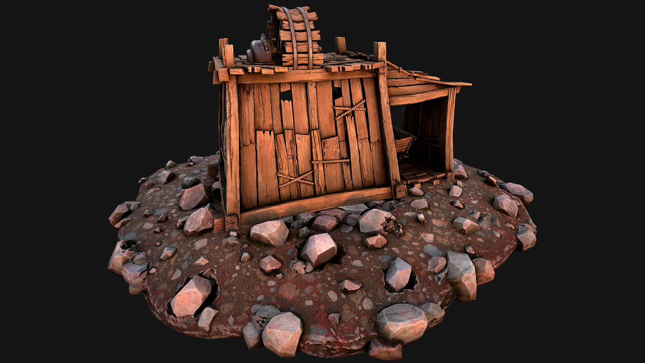 Medieval Coal Ore Mine - 3D Model by Dereza