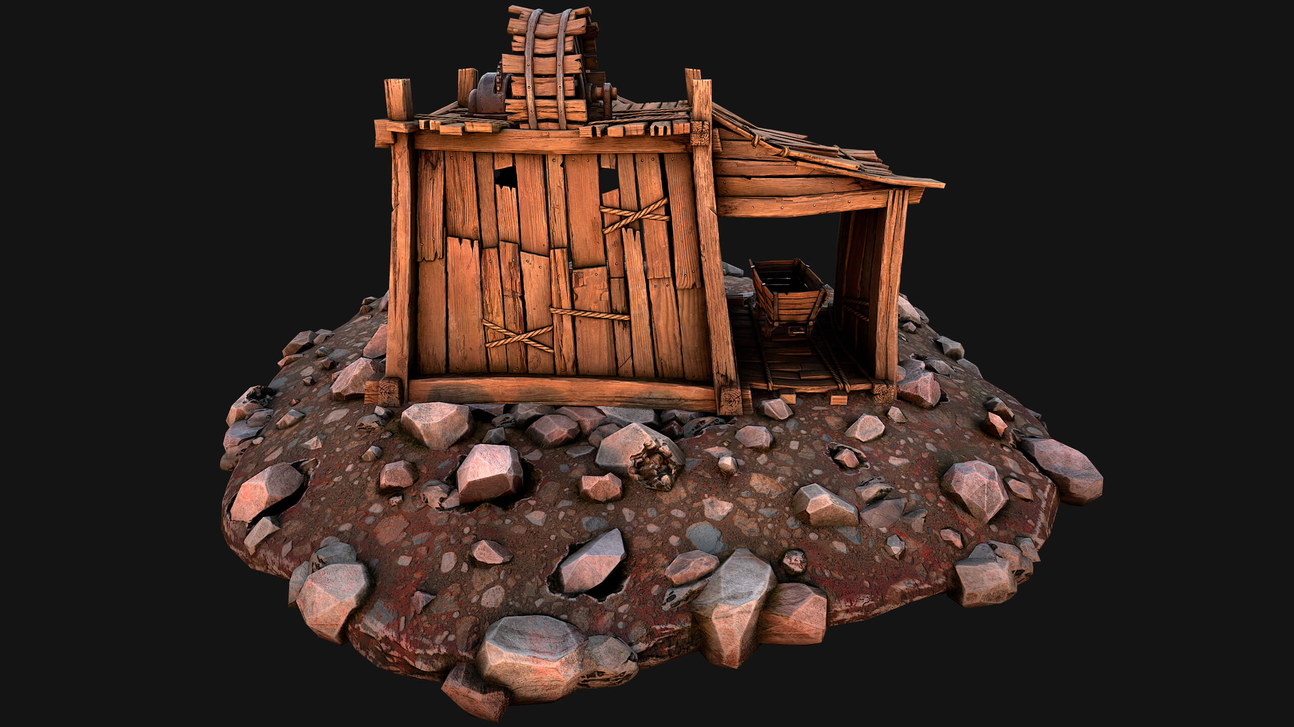 Medieval Coal Ore Mine - 3D Model by Dereza