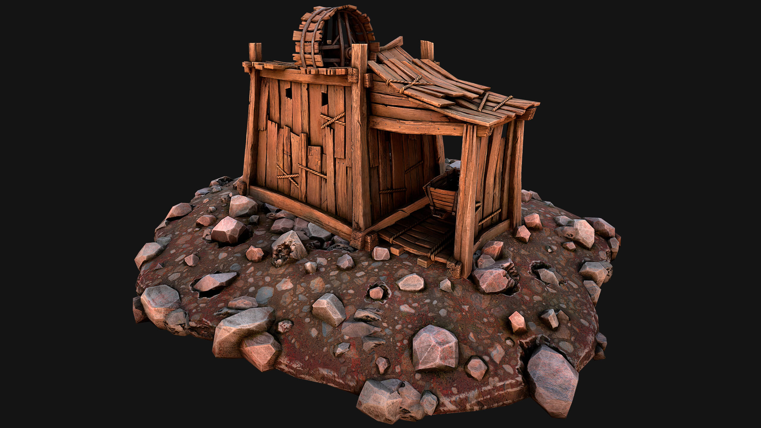 Medieval Coal Ore Mine - 3D Model by Dereza