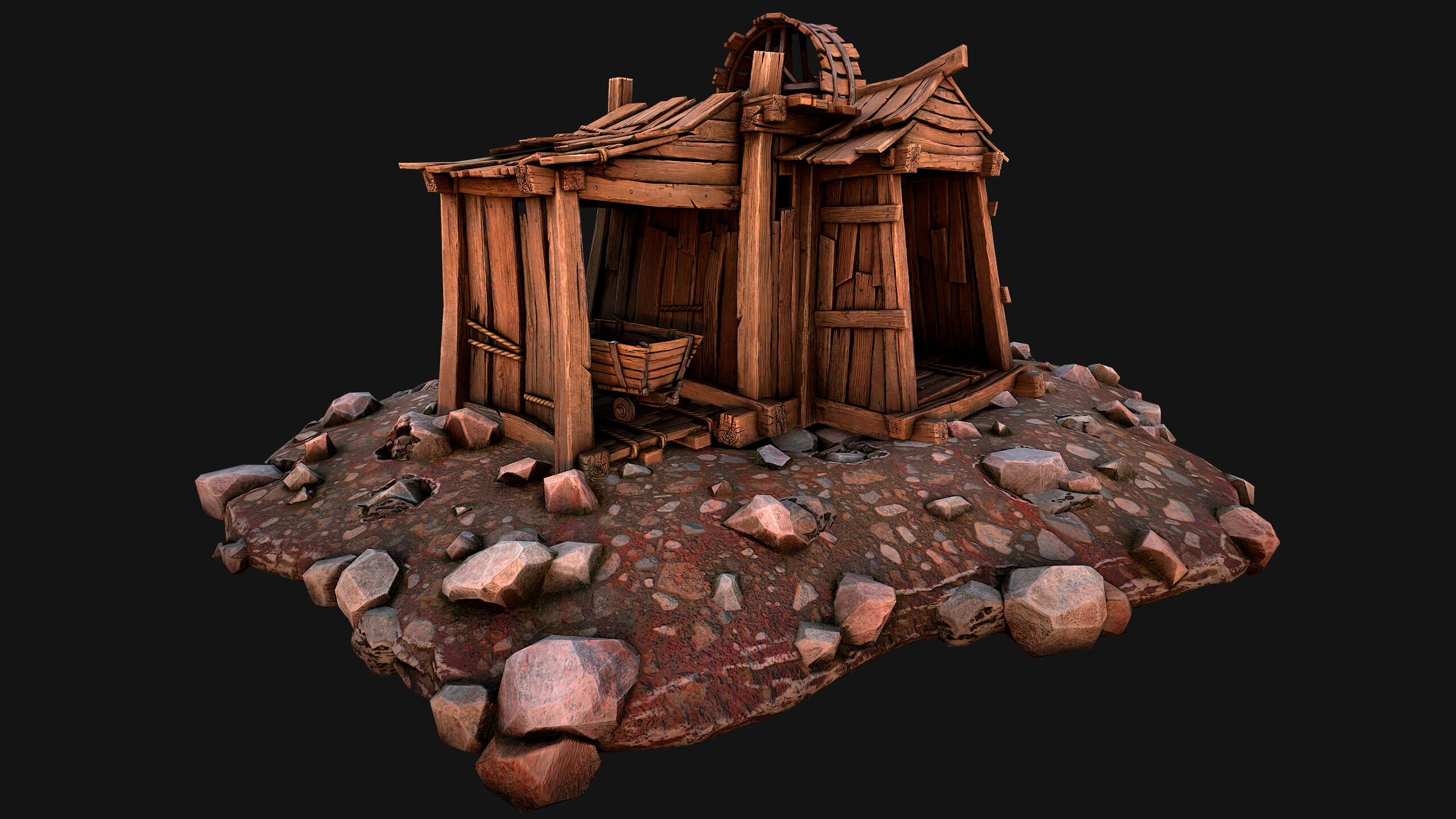 Medieval Coal Ore Mine - 3D Model by Dereza