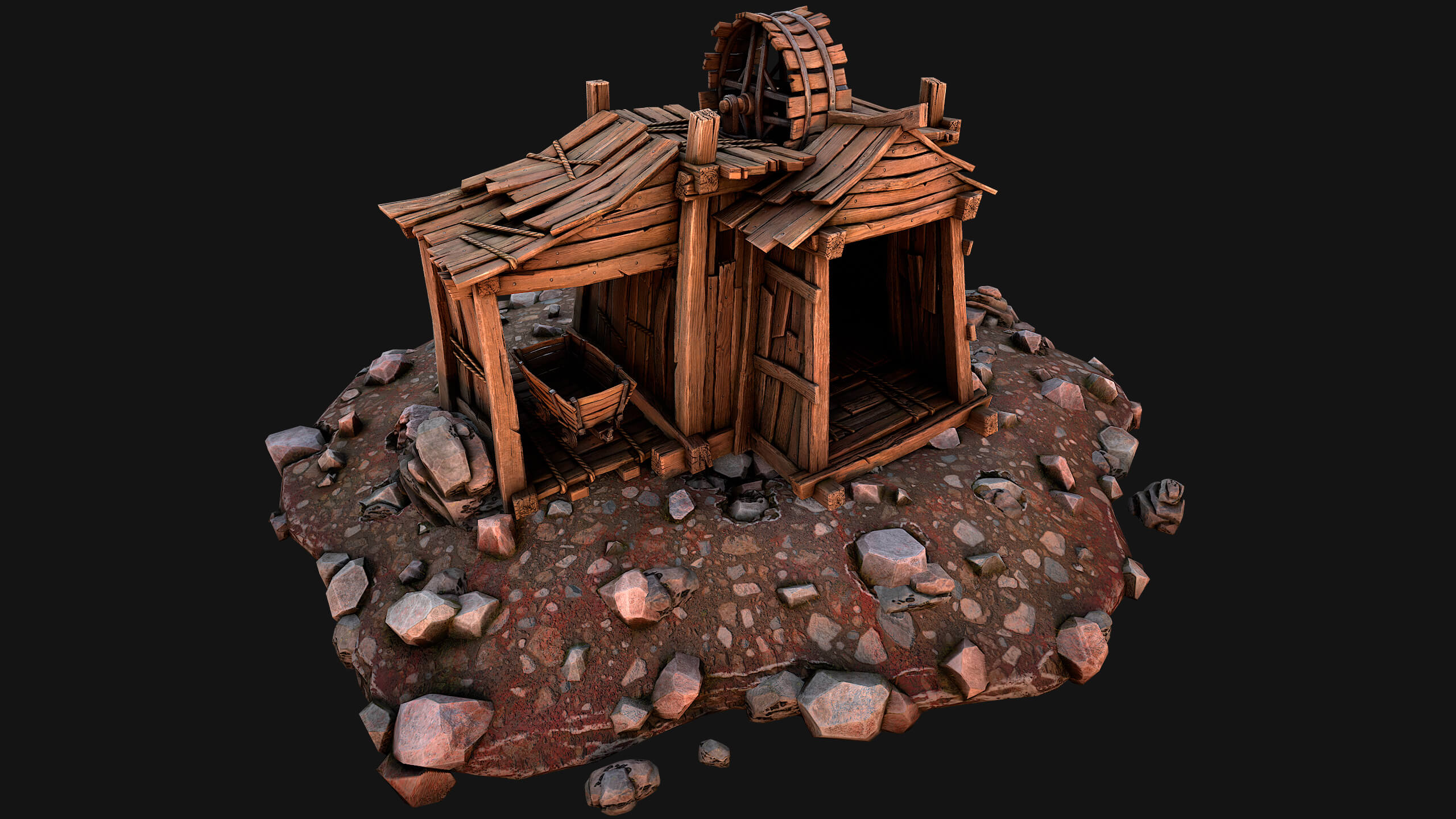 Medieval Coal Ore Mine - 3D Model by Dereza