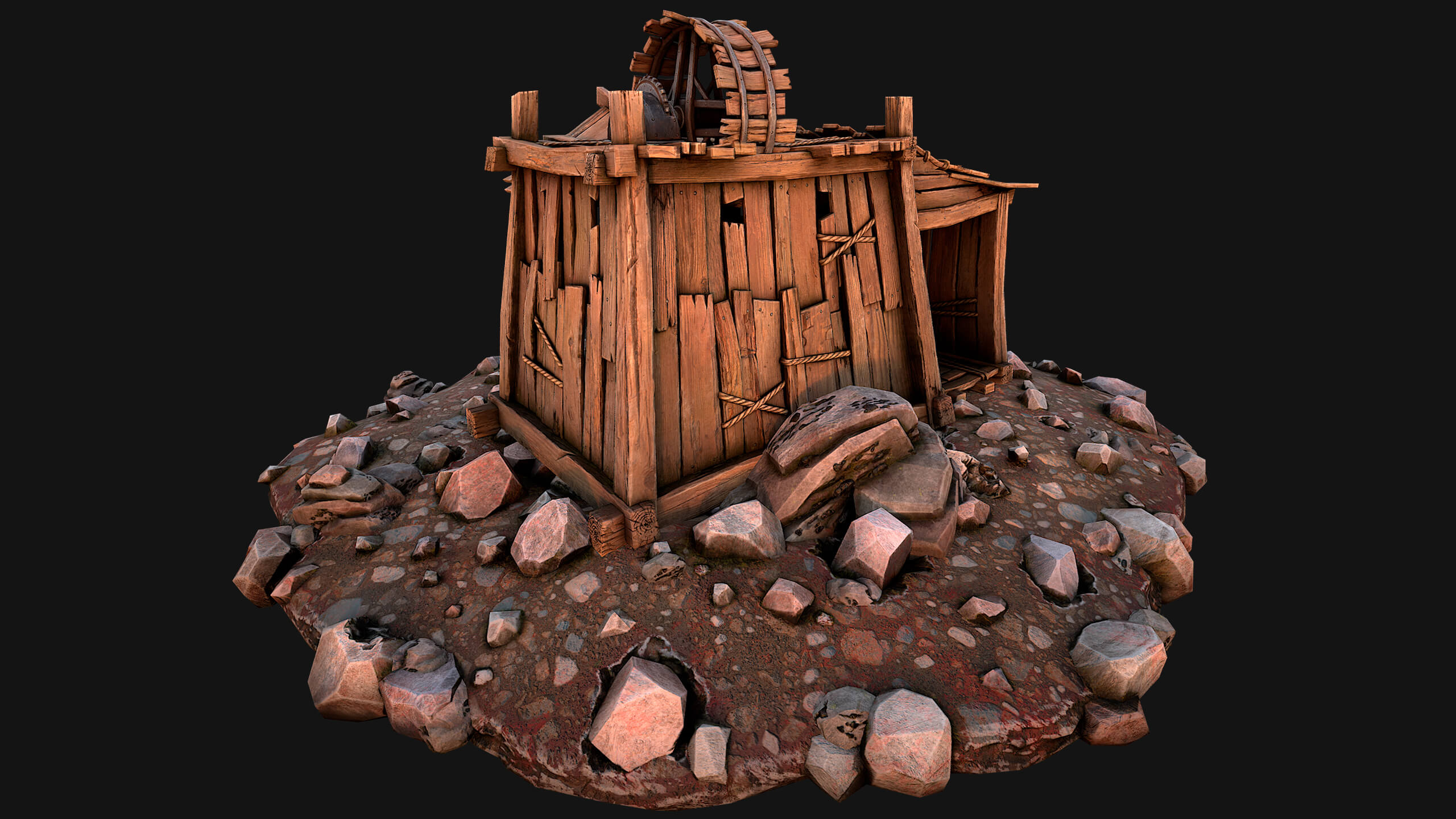 Medieval Coal Ore Mine - 3D Model by Dereza