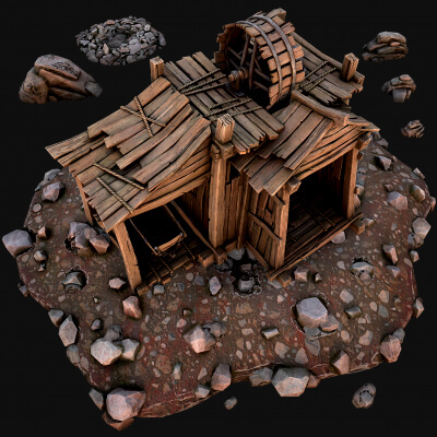Medieval Coal Ore Mine - 3D Model by Dereza