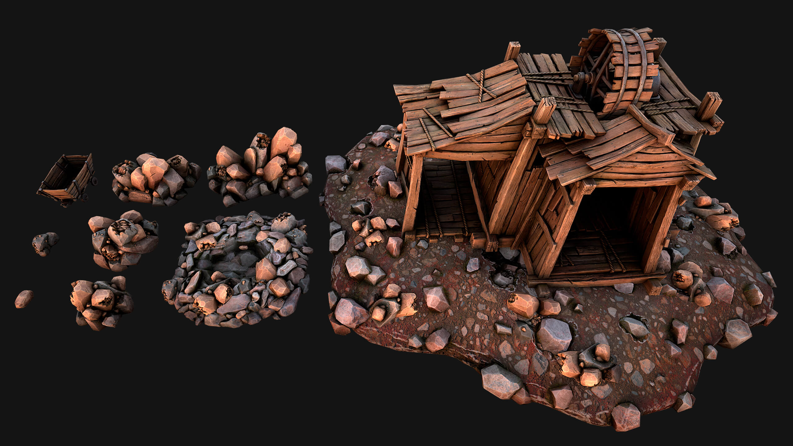 Medieval Copper Ore Mine - 3D Model by Dereza